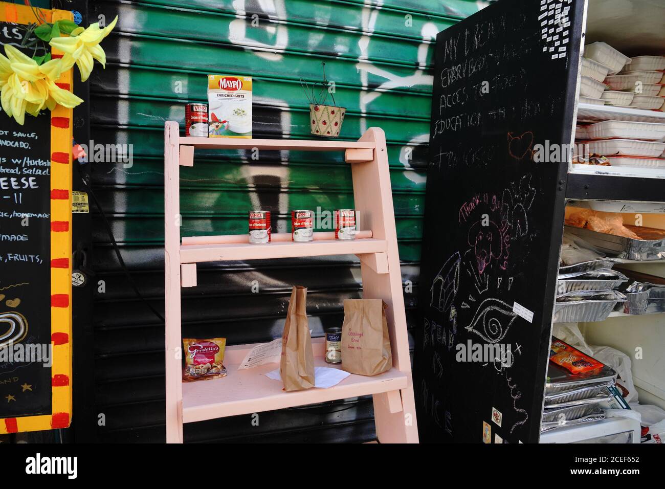 The Knickerbocker free food fridge in Brooklyn offering frozen goods ...