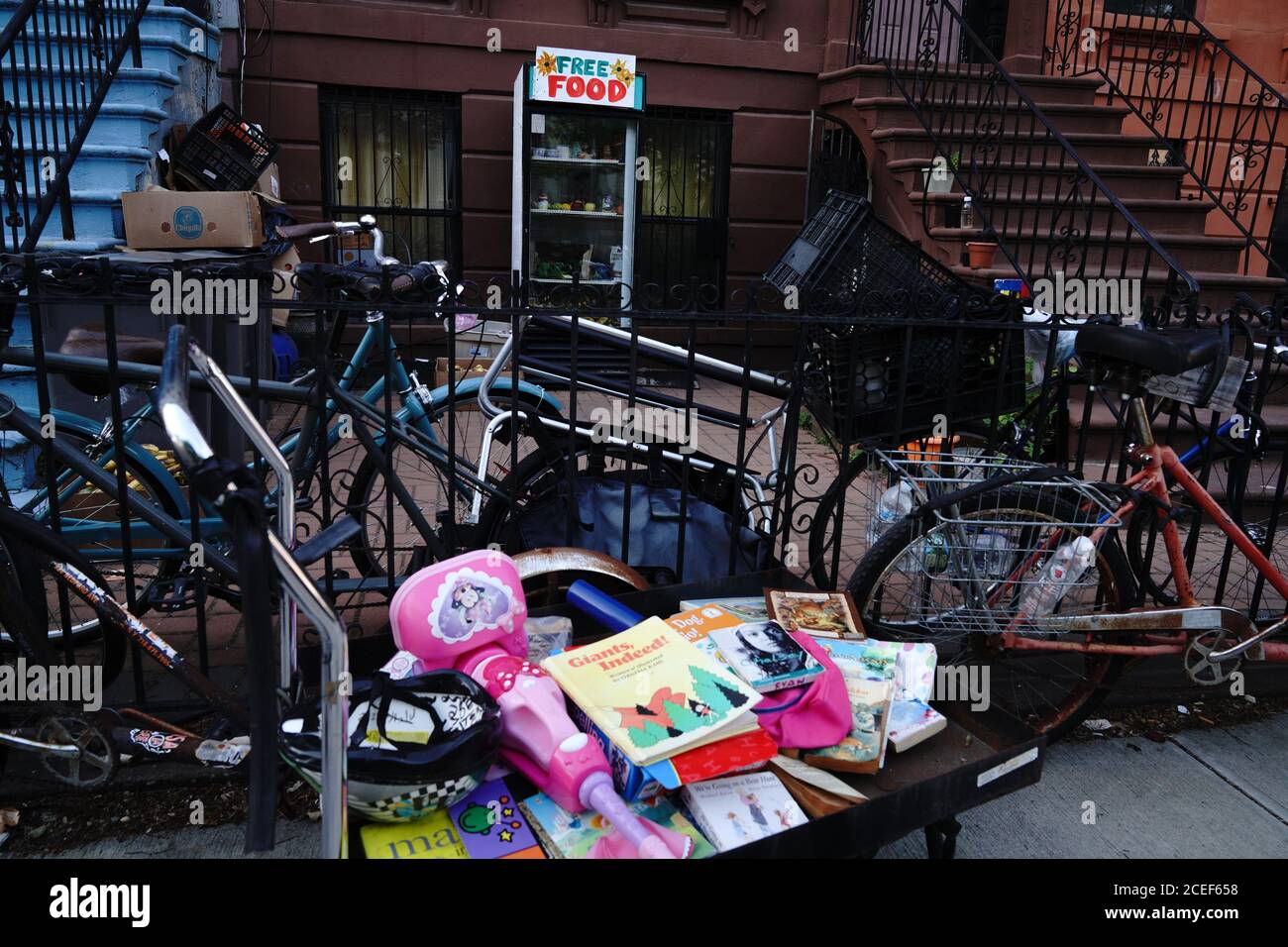 The Van Buren Street free food fridge in Brooklyn offering frozen goods ...
