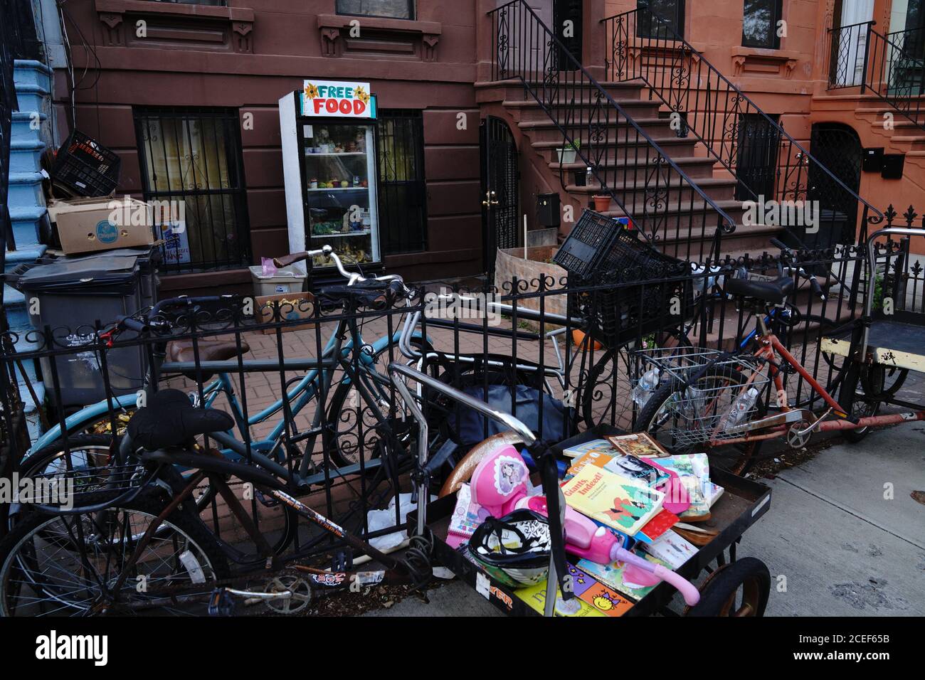 The Van Buren Street free food fridge in Brooklyn offering frozen goods ...