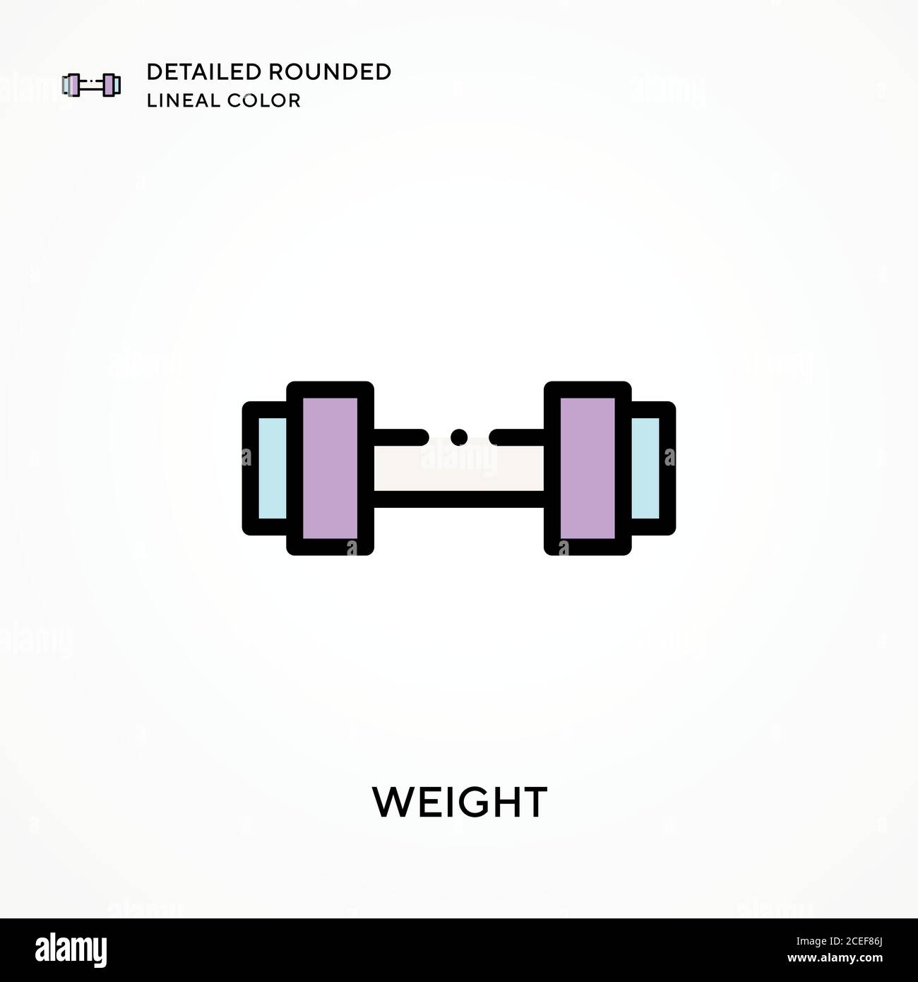 Weight detailed rounded lineal color. Modern vector illustration ...