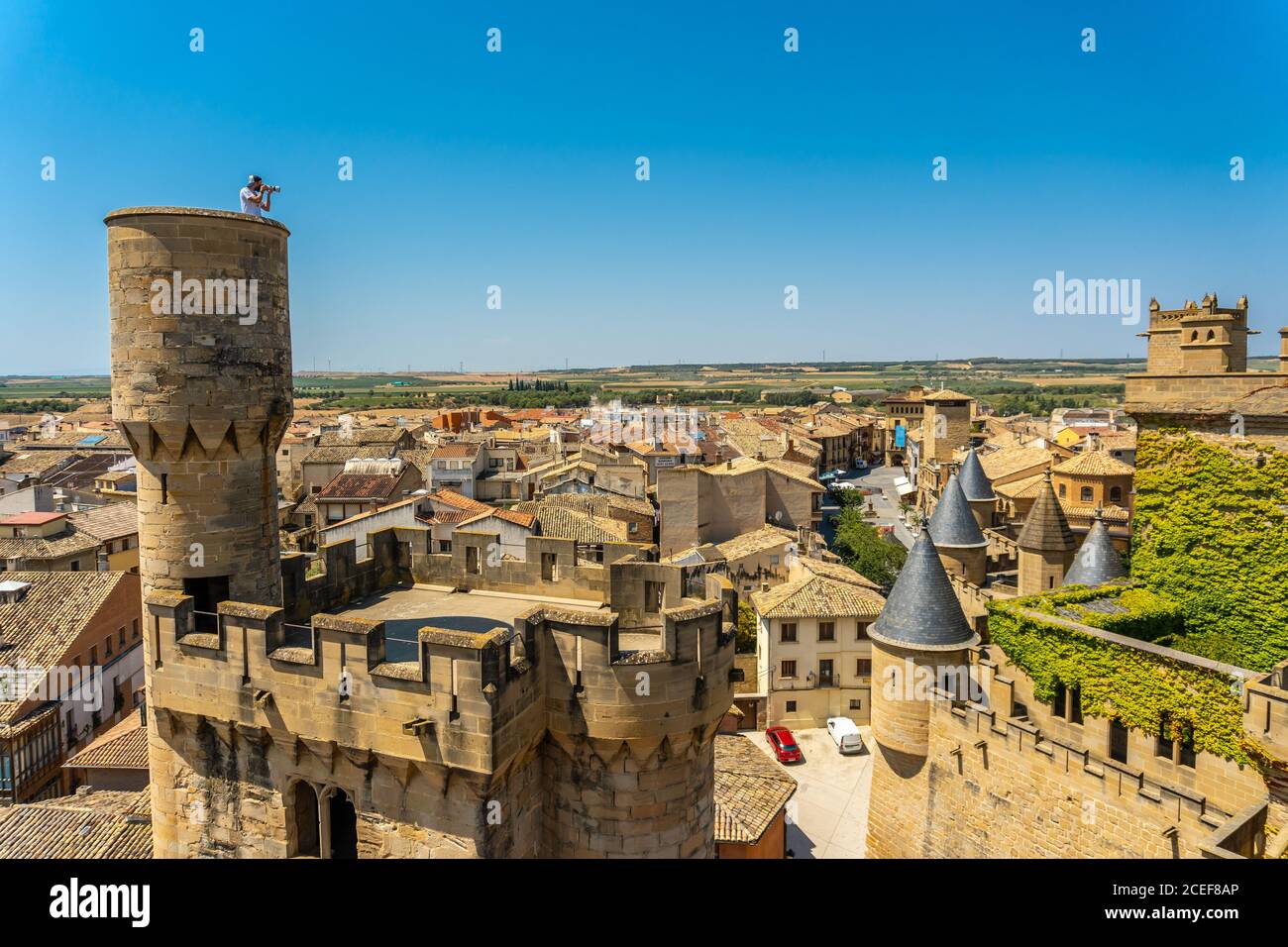 High angle shot of a castle in Navarra, Spain Stock Photo - Alamy