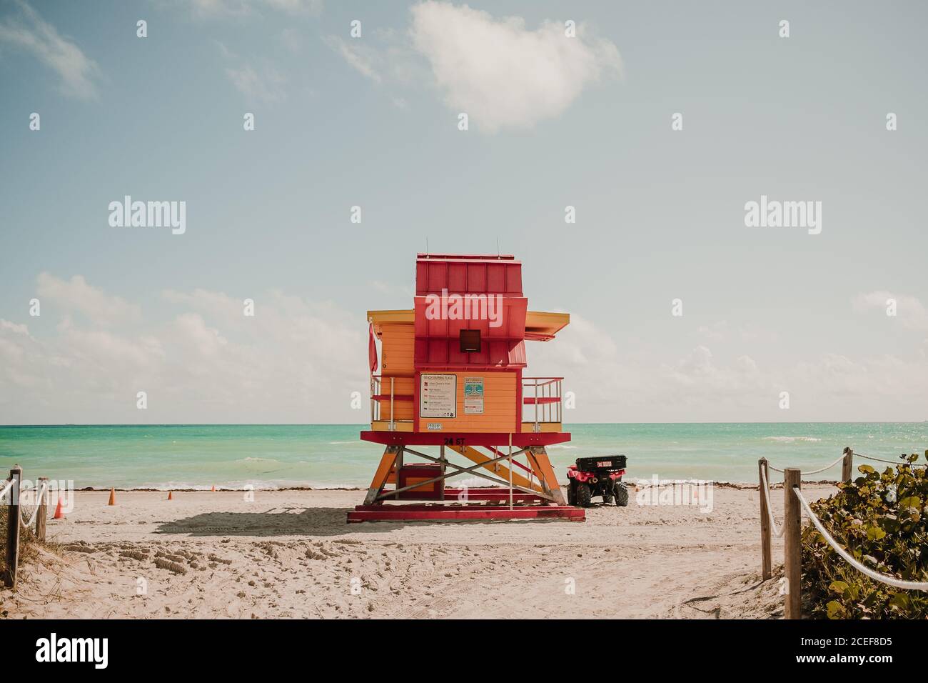 Bright lifeguard cabin located hi-res stock photography and images - Alamy