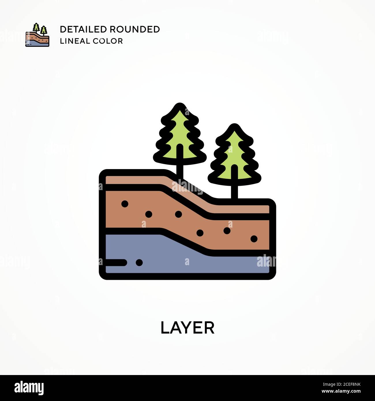 Layer detailed rounded lineal color. Modern vector illustration ...