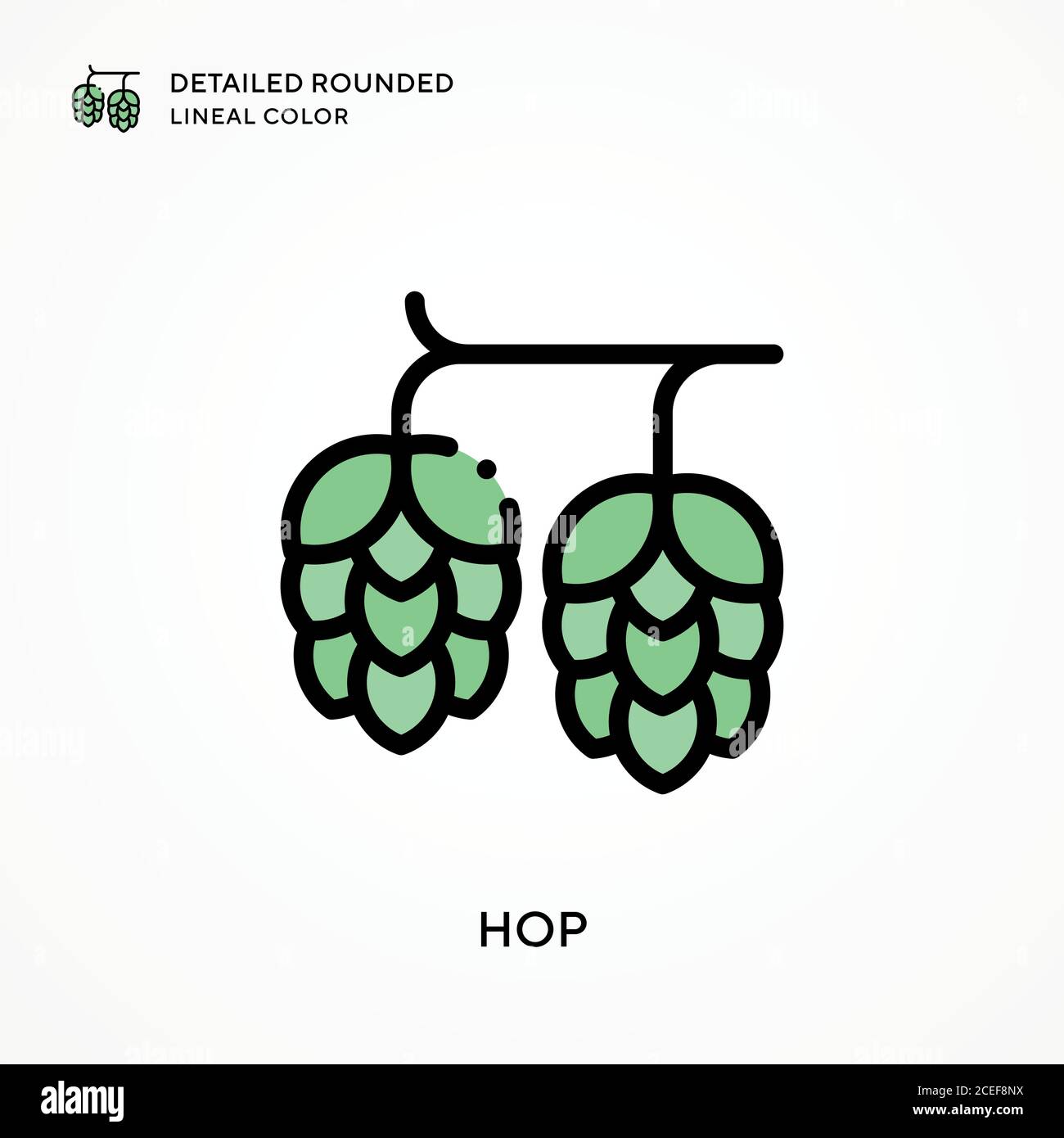 Hop detailed rounded lineal color. Modern vector illustration concepts ...