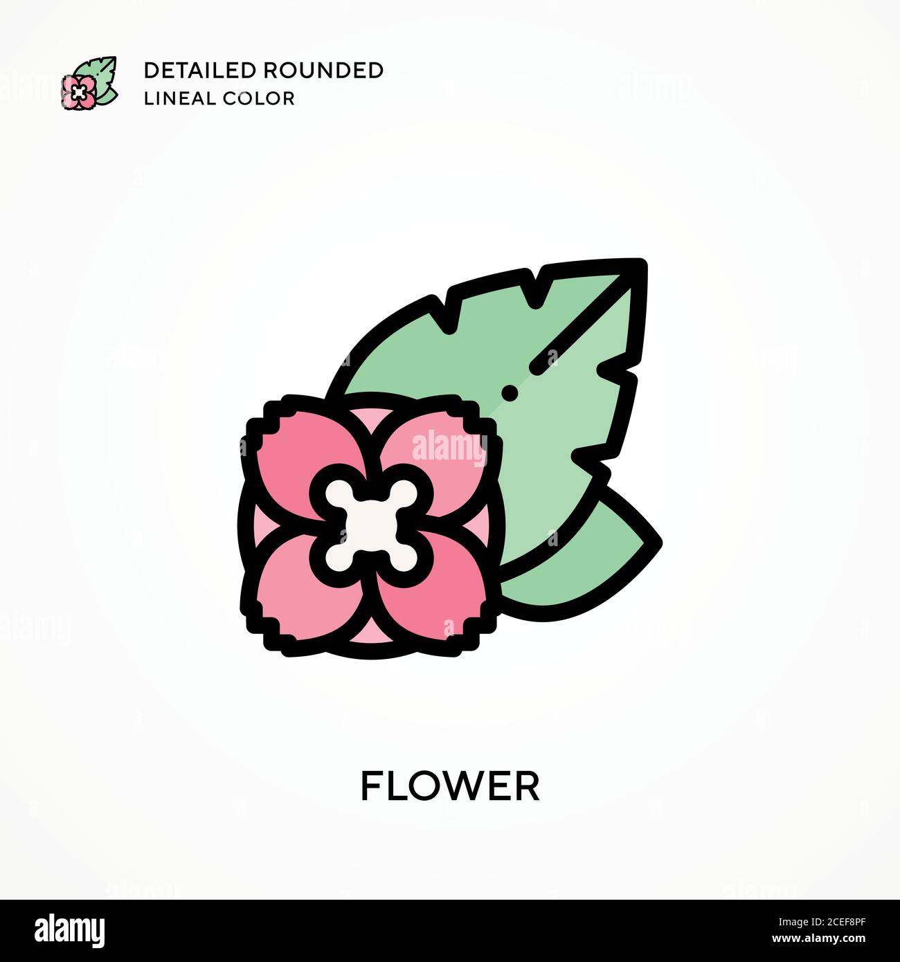 Flower detailed rounded lineal color. Modern vector illustration ...