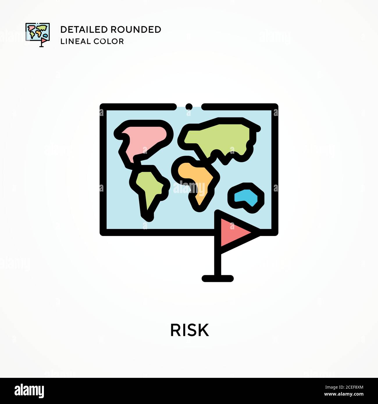 Risk detailed rounded lineal color. Modern vector illustration concepts ...