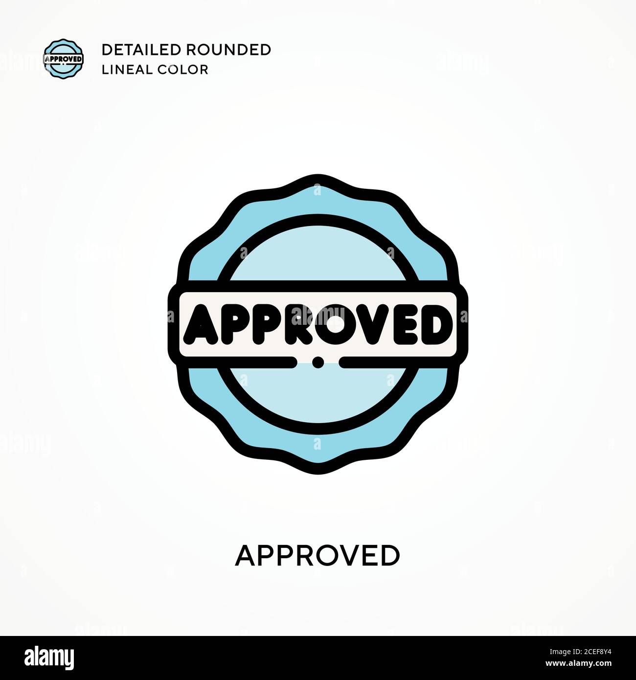 Approved detailed rounded lineal color. Modern vector illustration ...