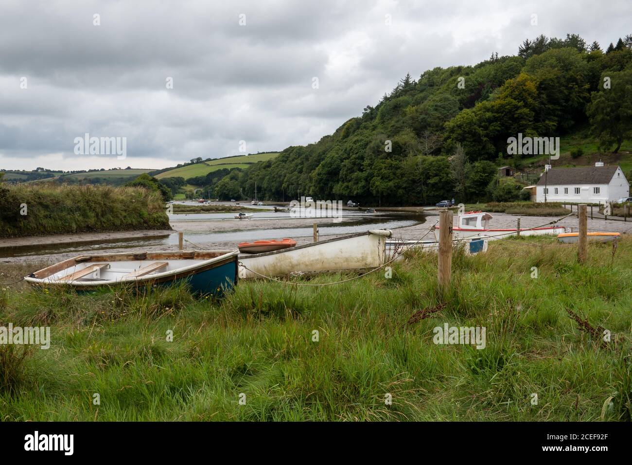 River Avon next to Tidal Road, Aveton Gifford Stock Photo - Alamy