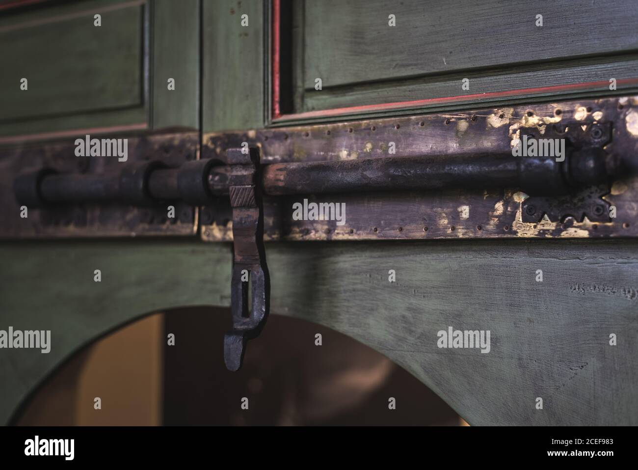 Details of a wood door in Morocco with a lock Stock Photo - Alamy