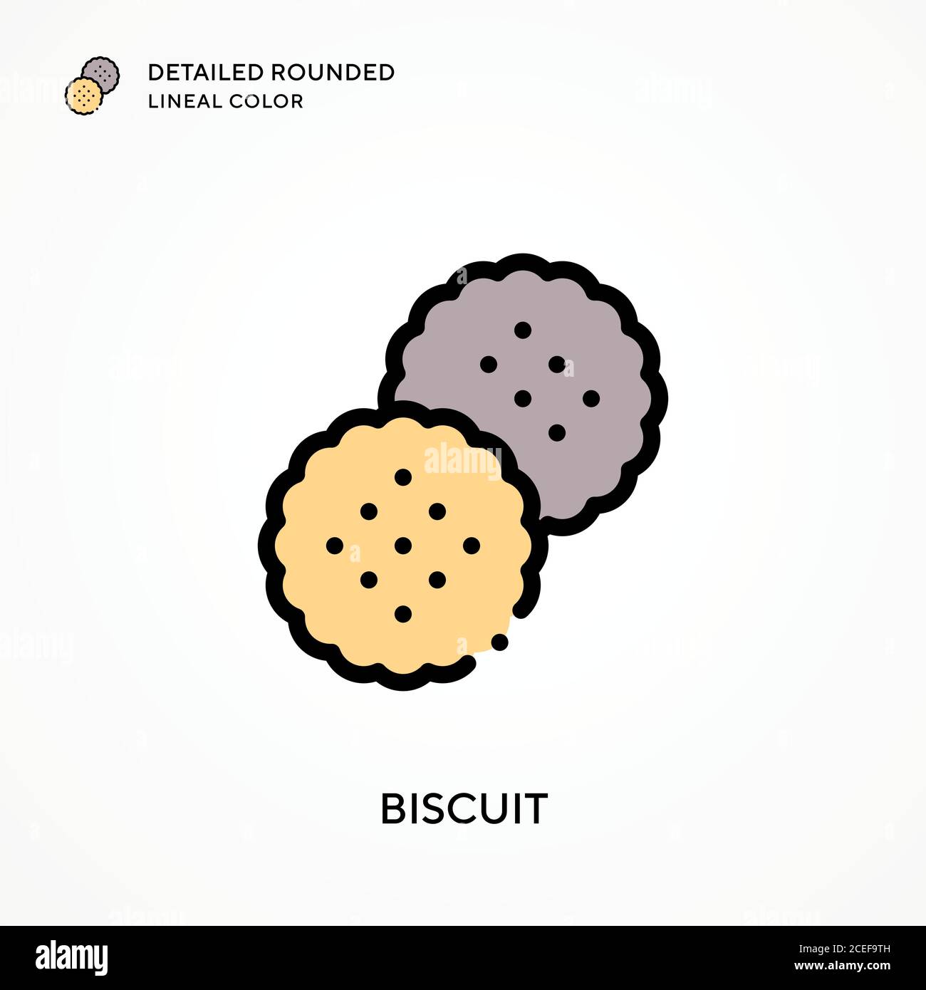 Biscuit detailed rounded lineal color. Modern vector illustration ...