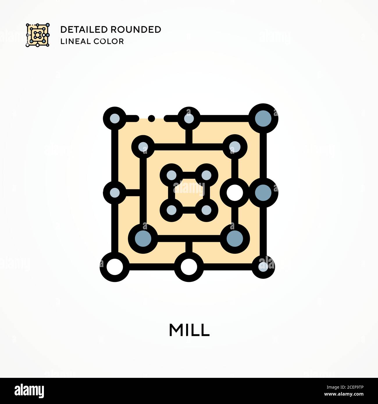 Mill detailed rounded lineal color. Modern vector illustration concepts ...