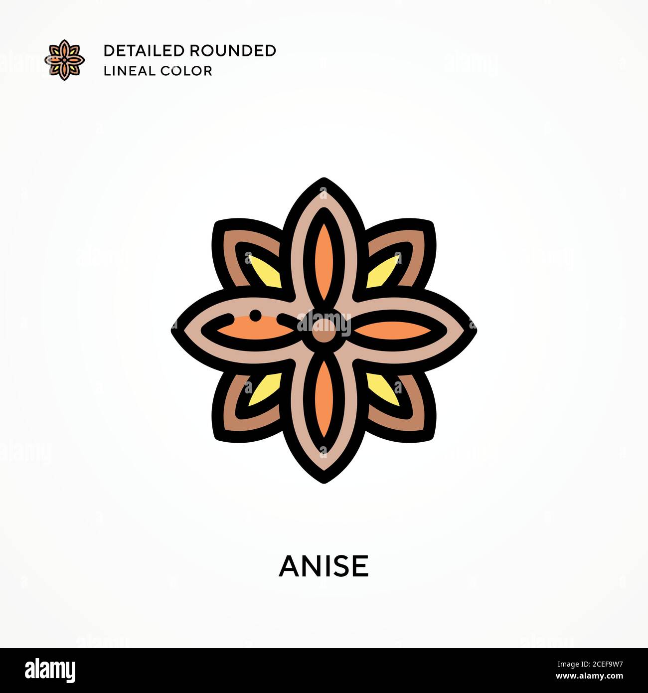 Anise detailed rounded lineal color. Modern vector illustration ...
