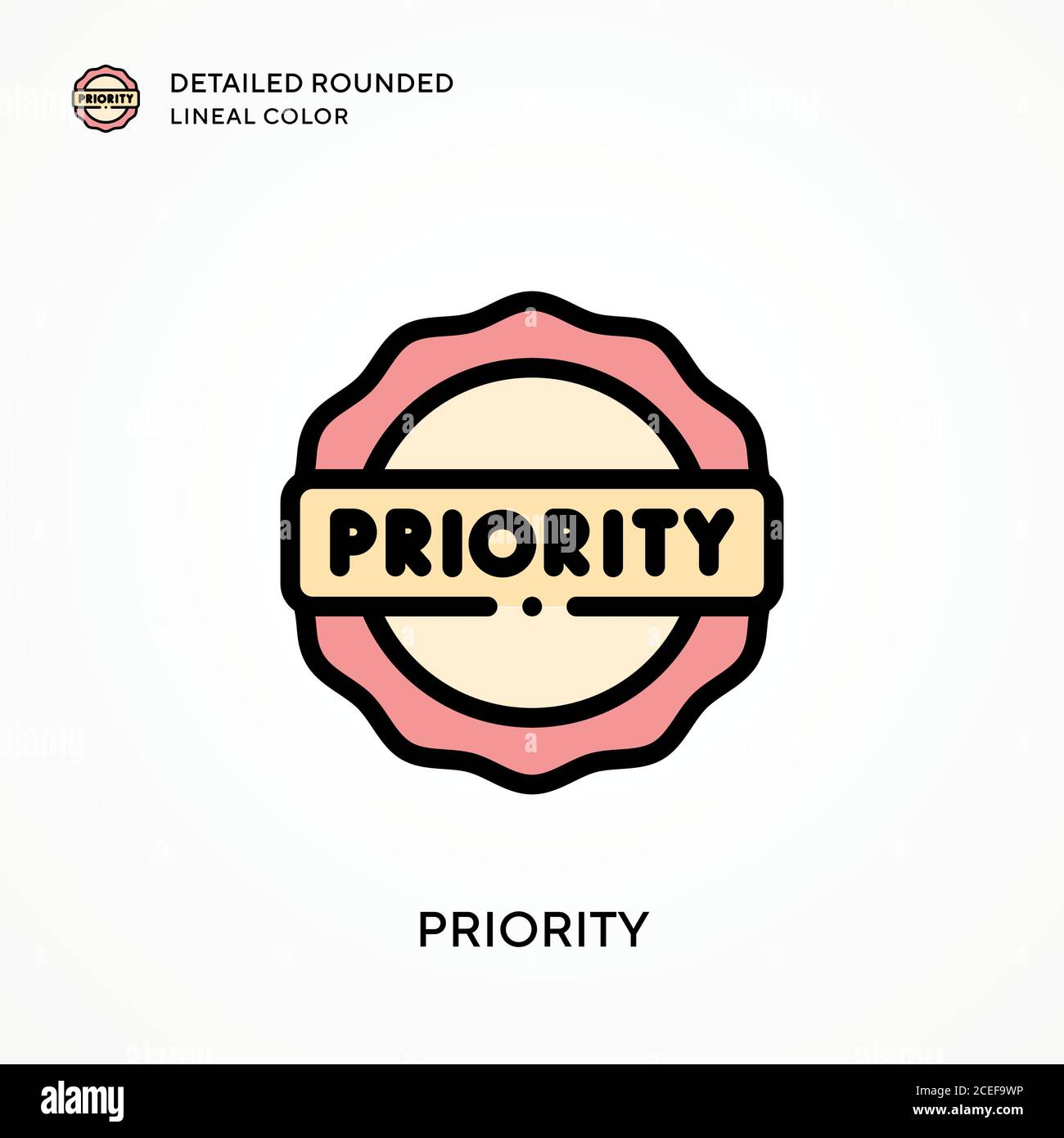 Priority detailed rounded lineal color. Modern vector illustration ...