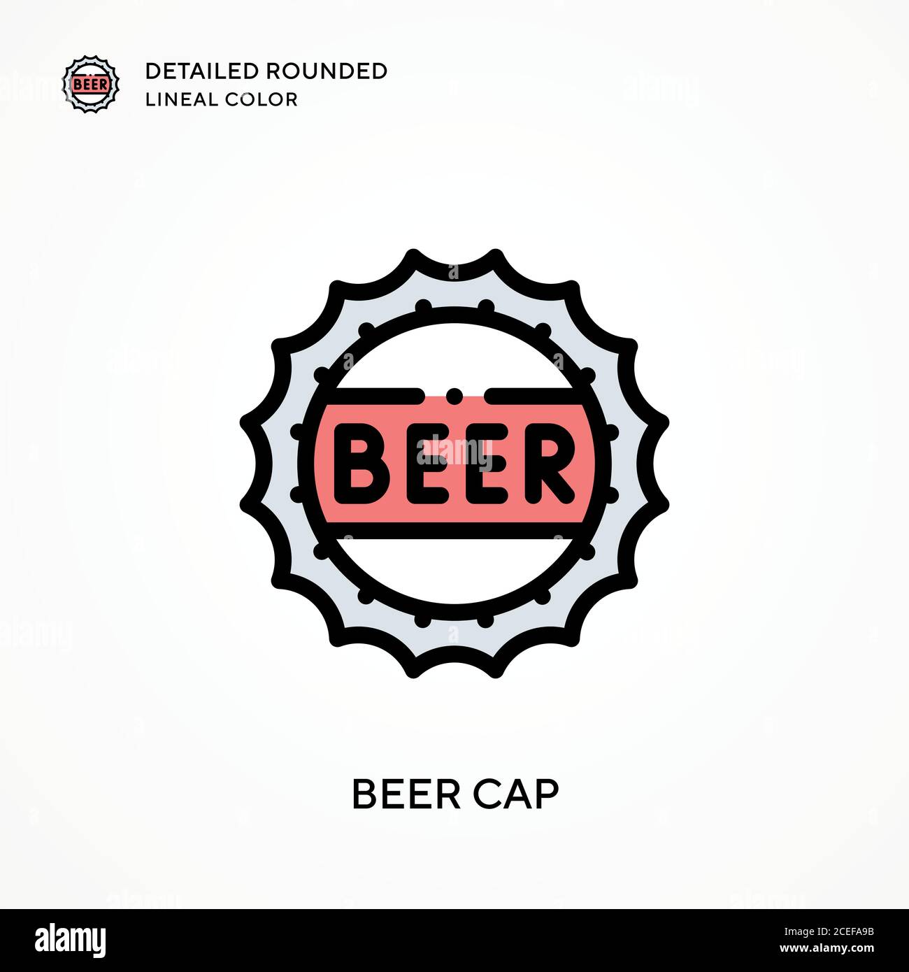 Beer cap detailed rounded lineal color. Modern vector illustration ...