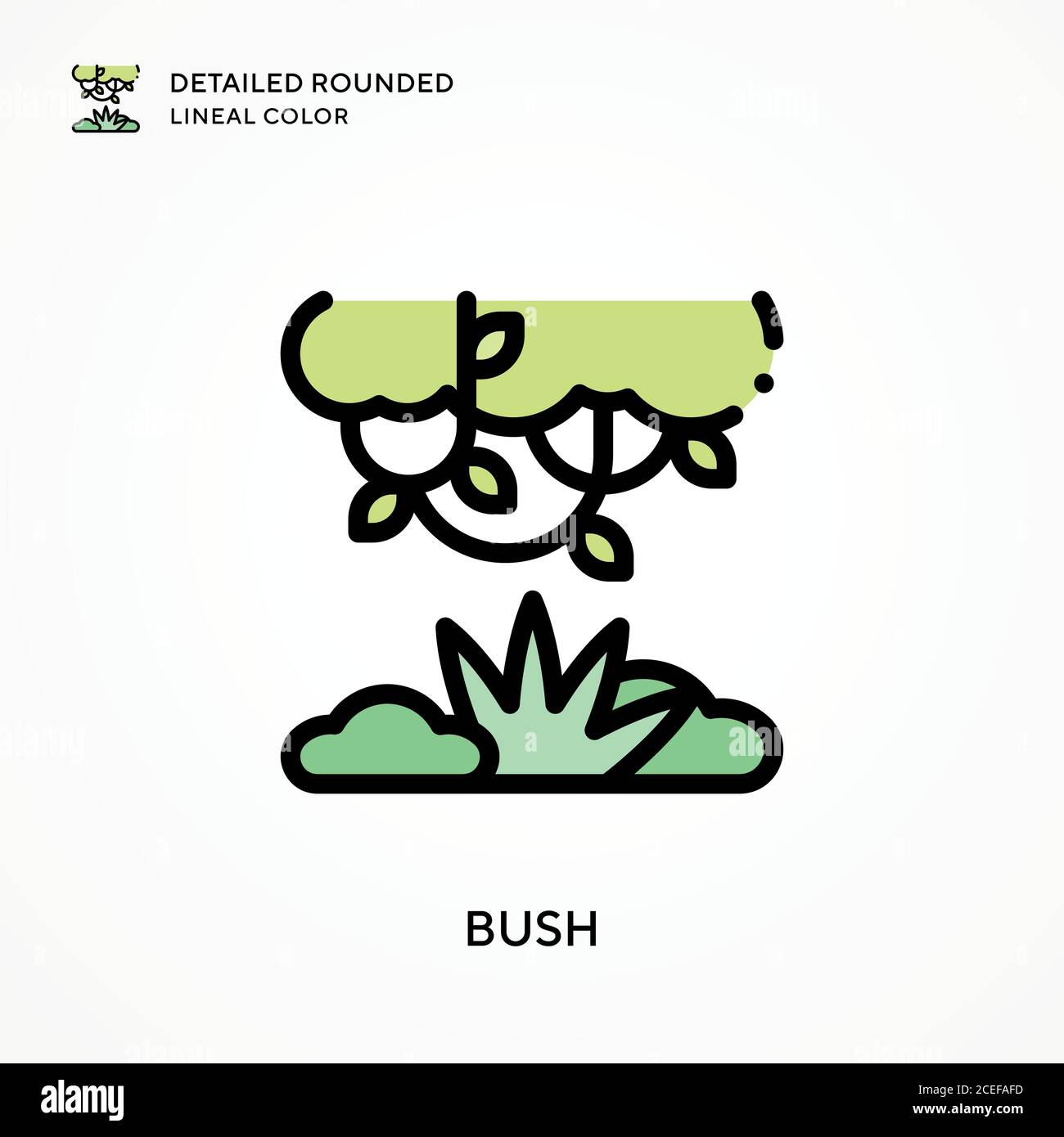 Bush detailed rounded lineal color. Modern vector illustration concepts ...