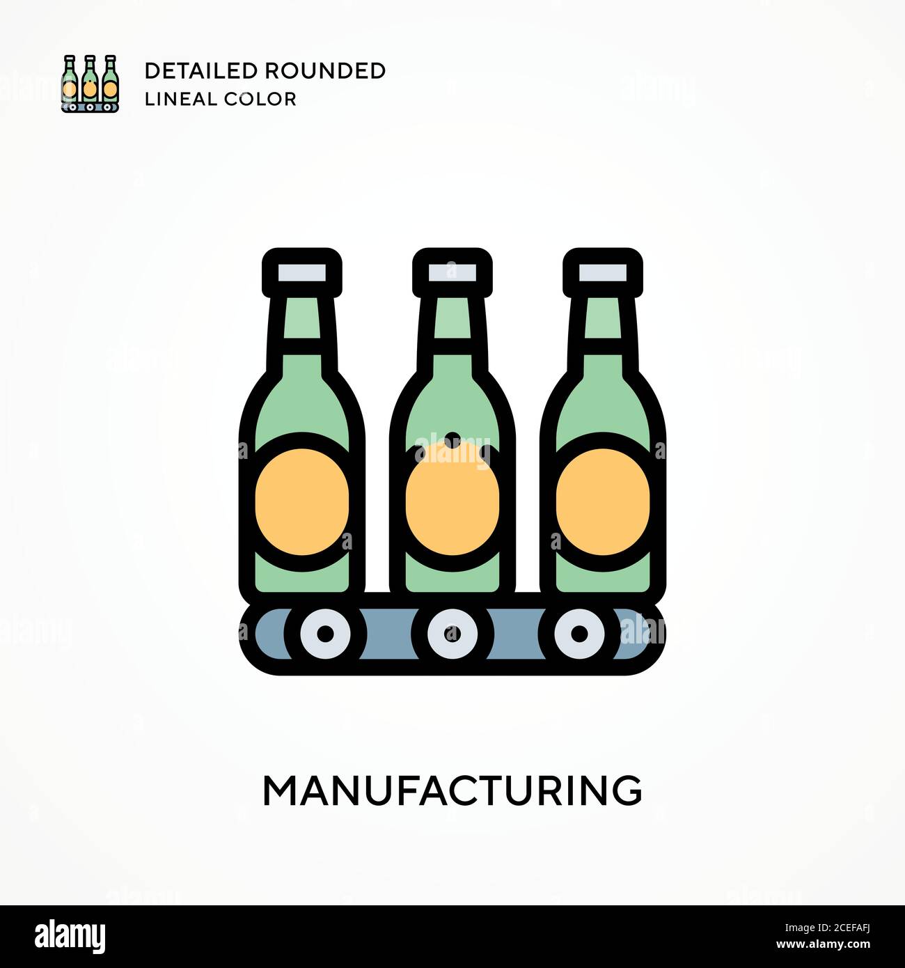 Manufacturing detailed rounded lineal color. Modern vector illustration ...
