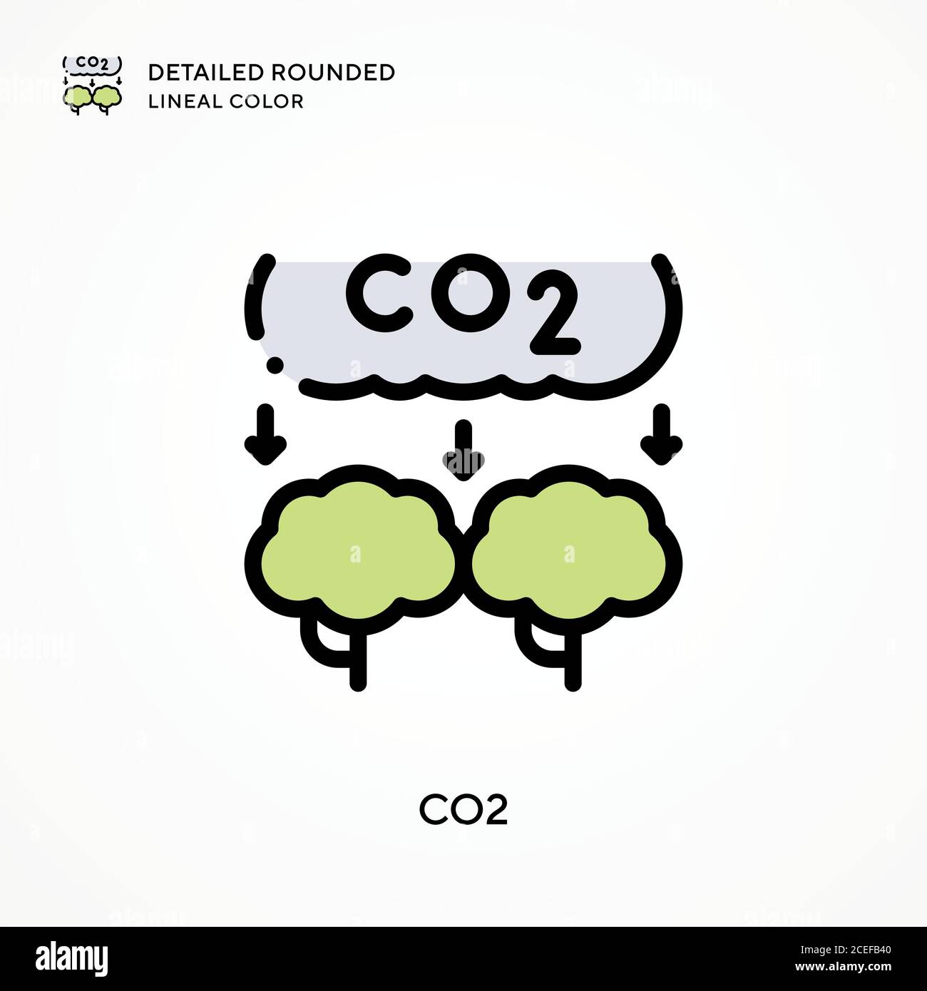 Co2 detailed rounded lineal color. Modern vector illustration concepts ...