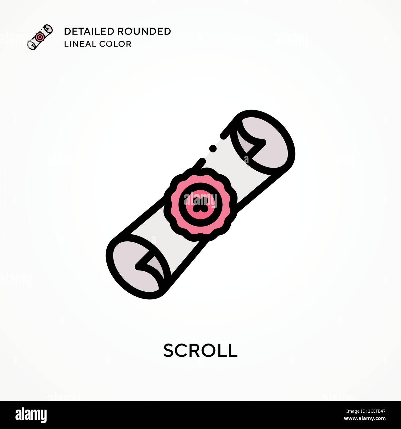 Scroll detailed rounded lineal color. Modern vector illustration ...