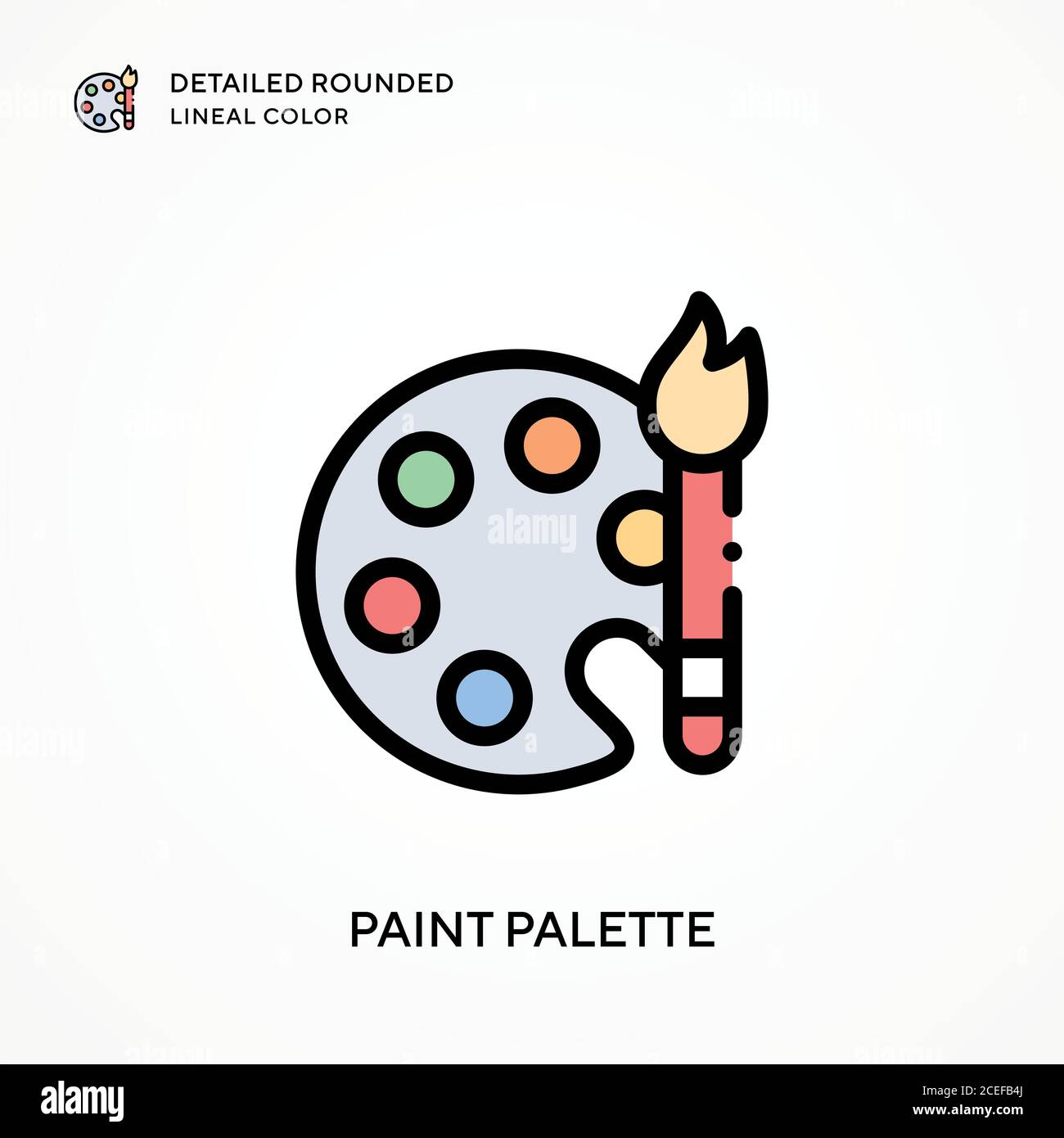 Paint palette detailed rounded lineal color. Modern vector illustration ...