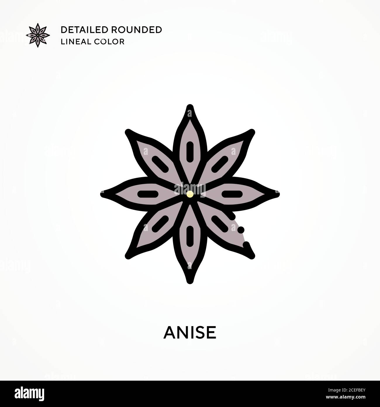 Anise detailed rounded lineal color. Modern vector illustration ...