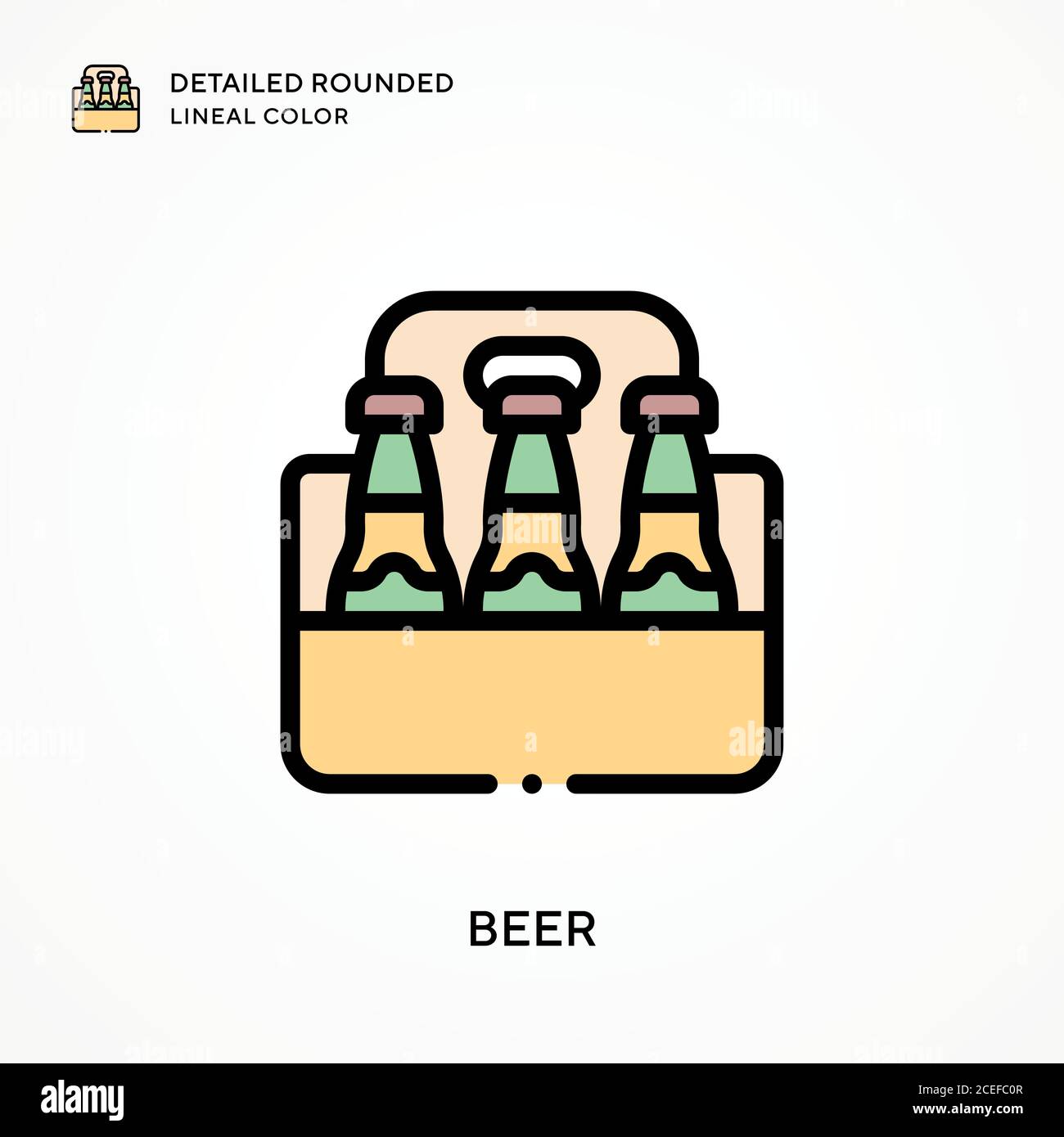 Beer detailed rounded lineal color. Modern vector illustration concepts ...