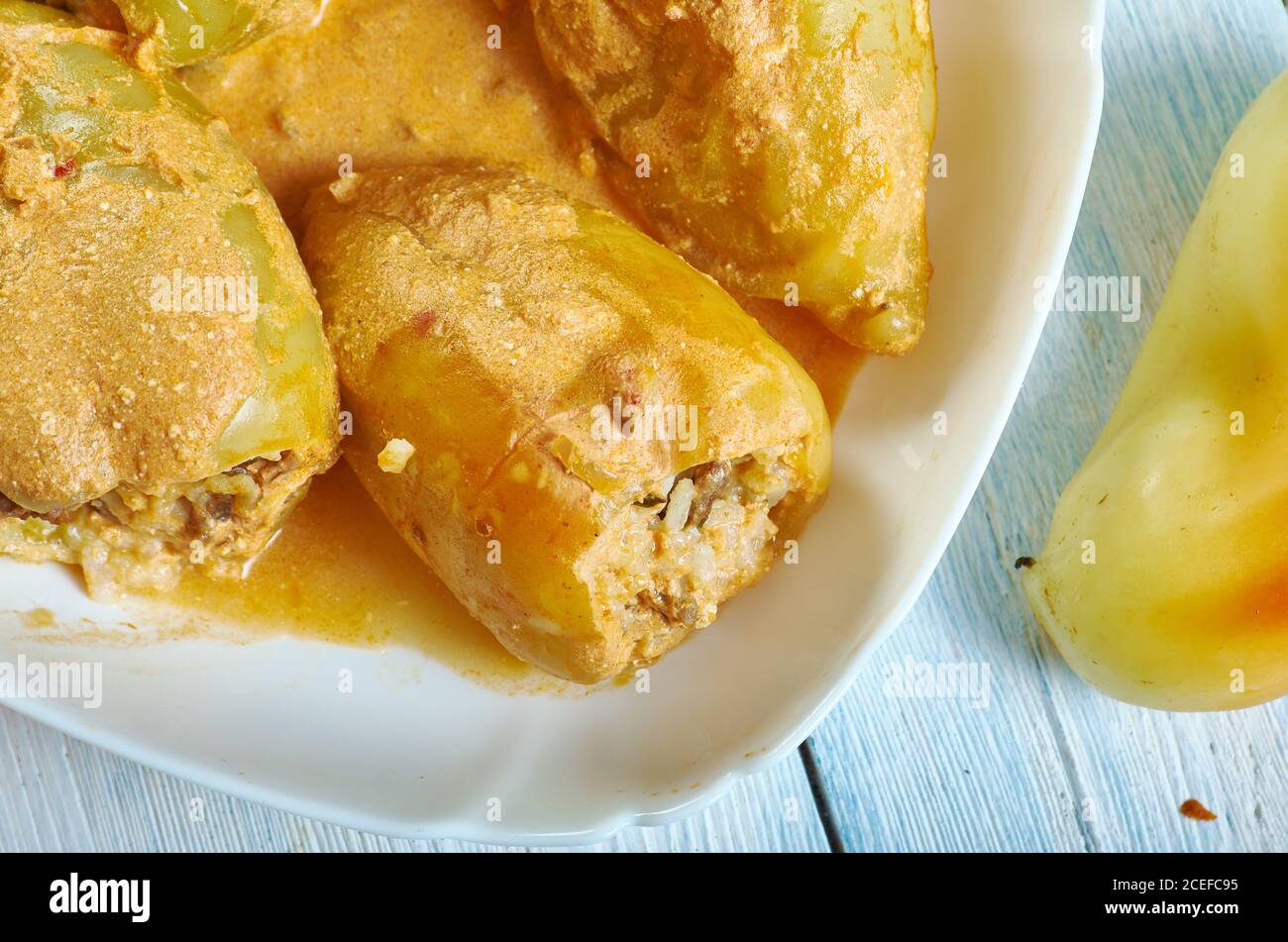 Stuffed Peppers, Israel cuisine, Traditional assorted Mediterranean ...