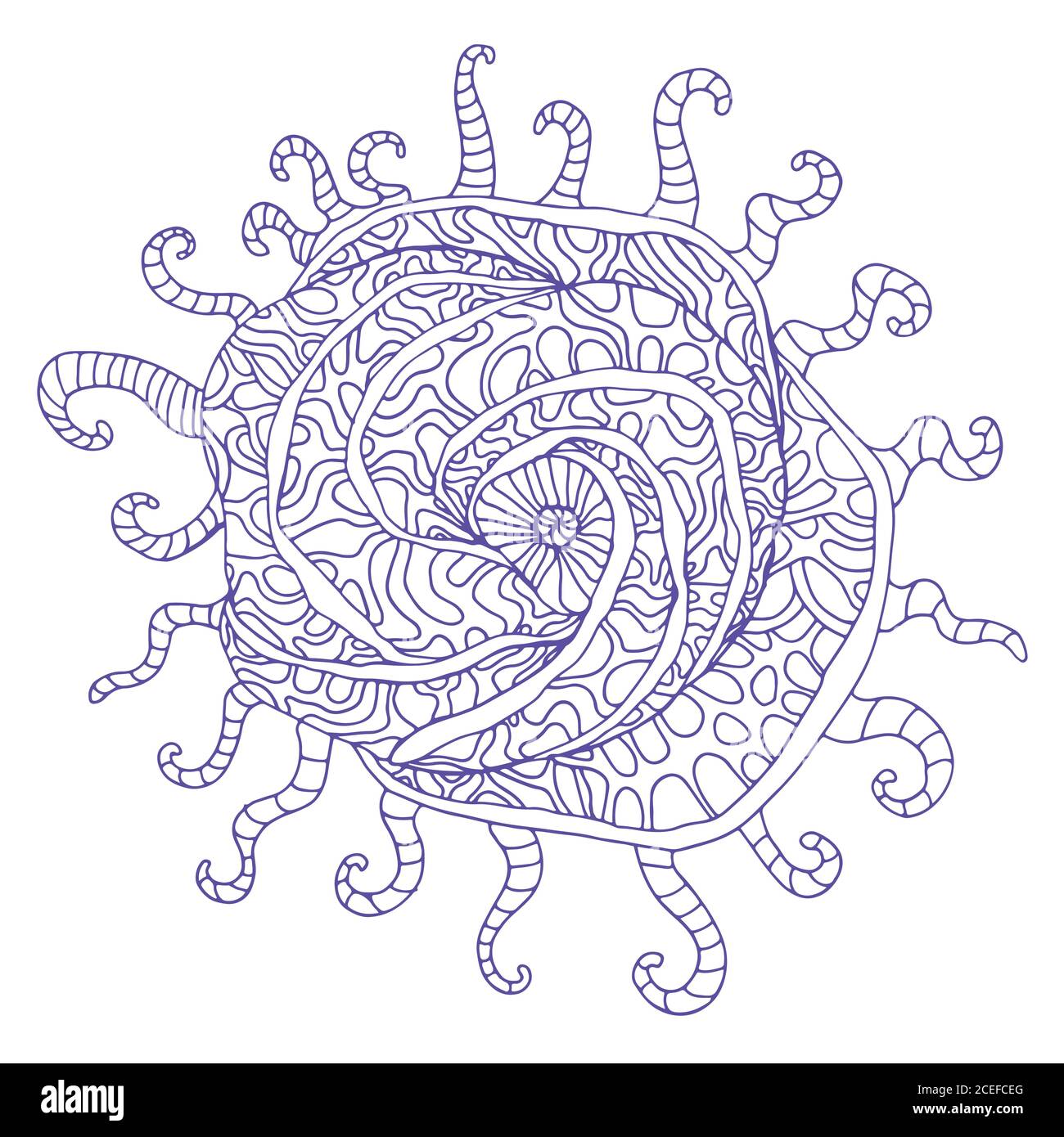 Fantastic,tropical purple color outline flower, isolated element Stock ...