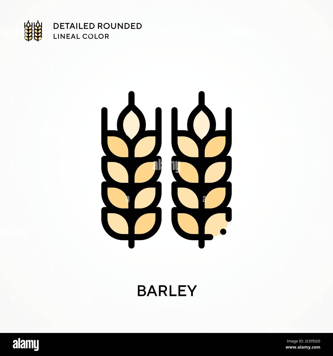 Barley detailed rounded lineal color. Modern vector illustration ...