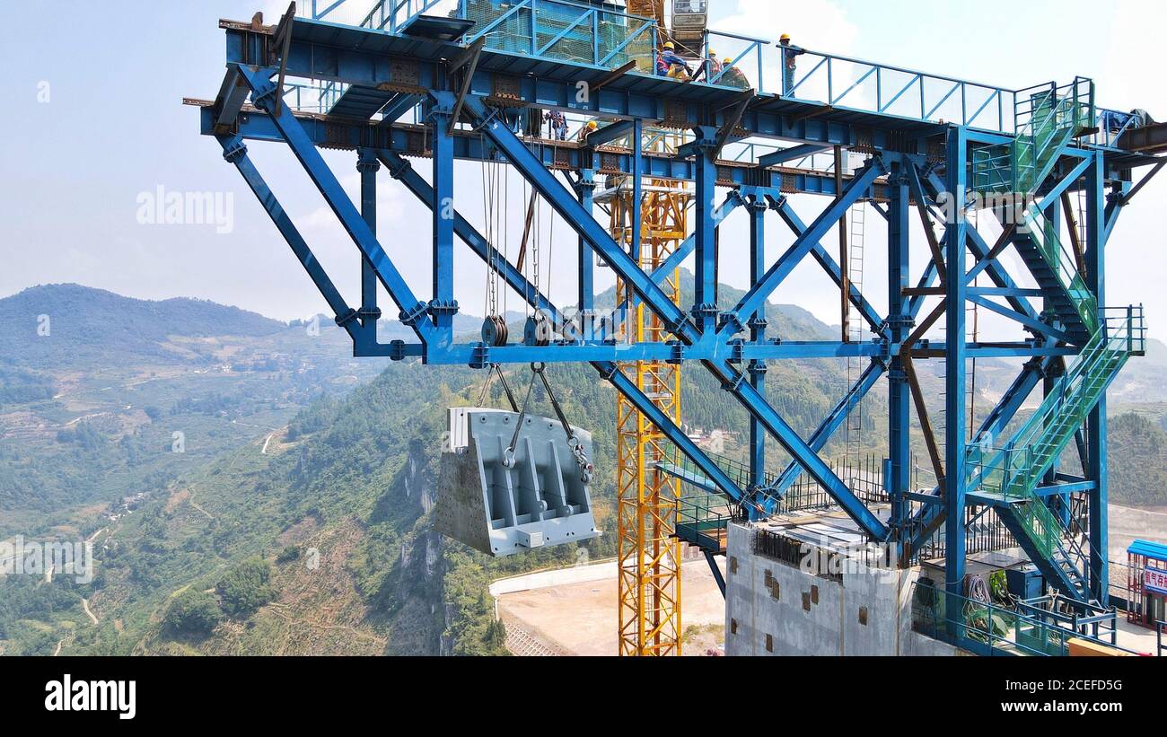 Weng'an. 1st Sep, 2020. Aerial photo taken on Sept. 1, 2020 shows the ...
