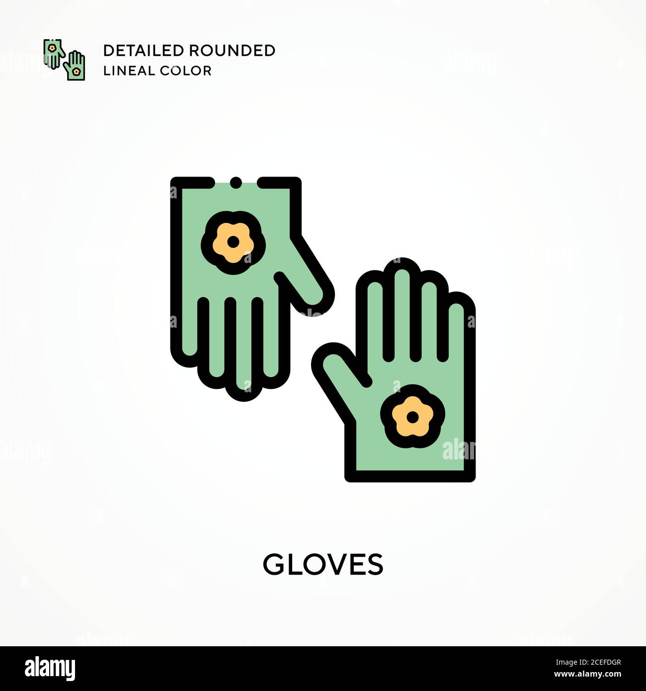 Gloves detailed rounded lineal color. Modern vector illustration ... Gloves detailed rounded lineal color. Modern vector illustration ...