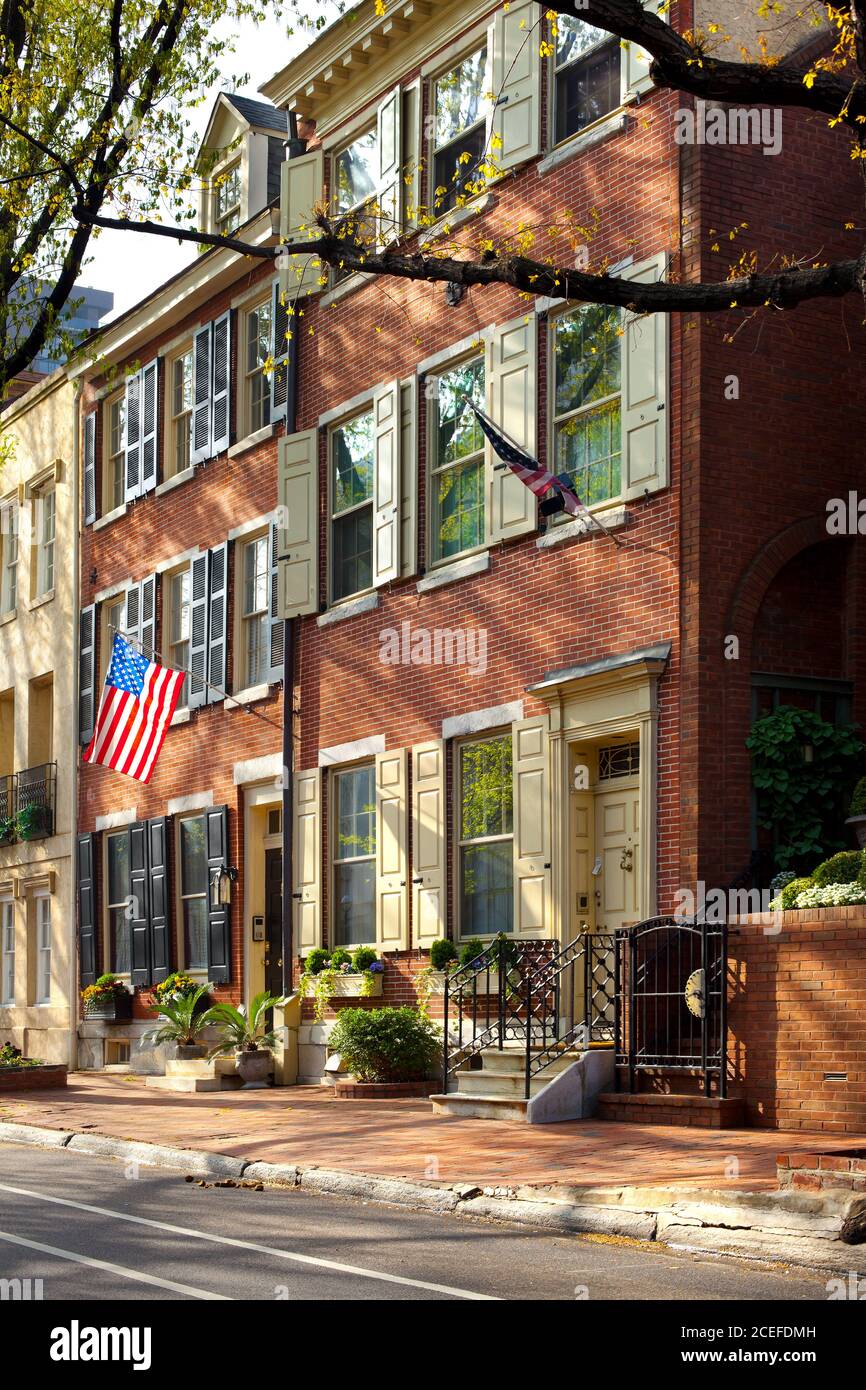 Philadelphia, Pennsylvania, United States - Traditional brick house in ...