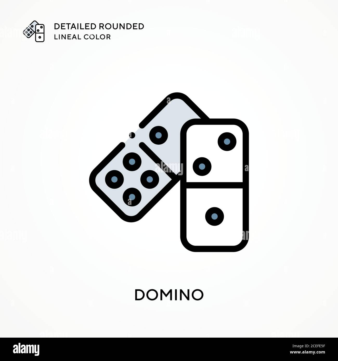 Domino detailed rounded lineal color. Modern vector illustration ... Domino detailed rounded lineal color. Modern vector illustration ...
