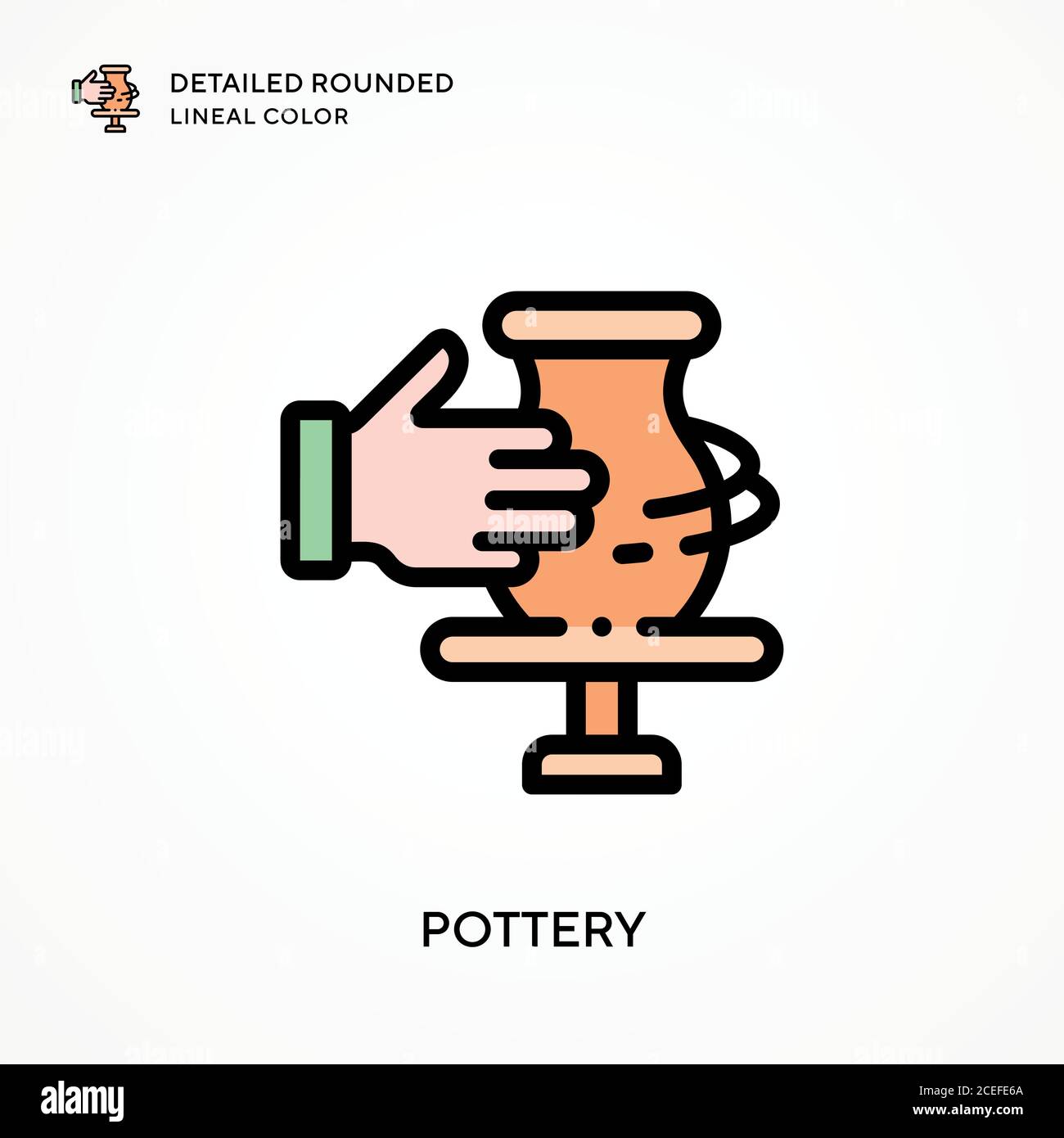 Pottery detailed rounded lineal color. Modern vector illustration concepts. Easy to edit and ...