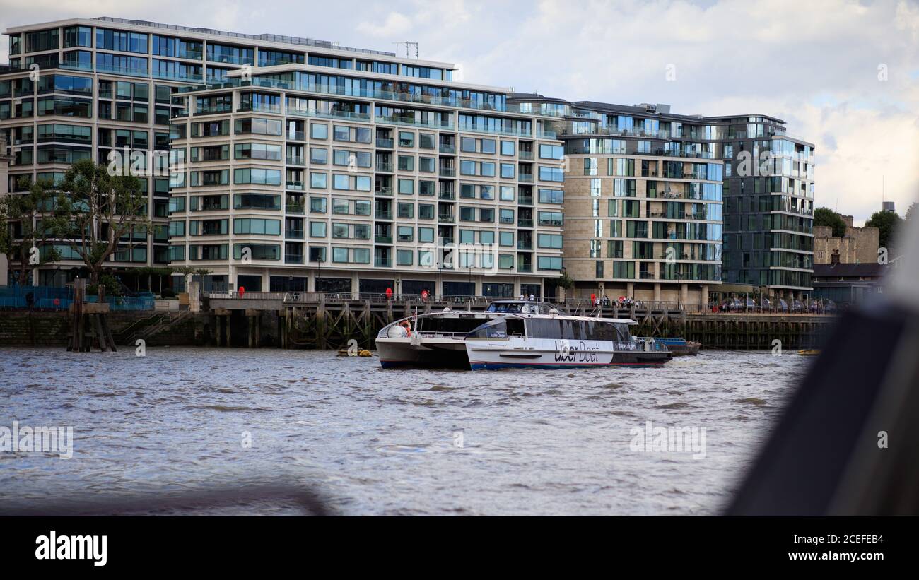 Uber Boat, Thames Clippers, River Thames, London Stock Photo - Alamy