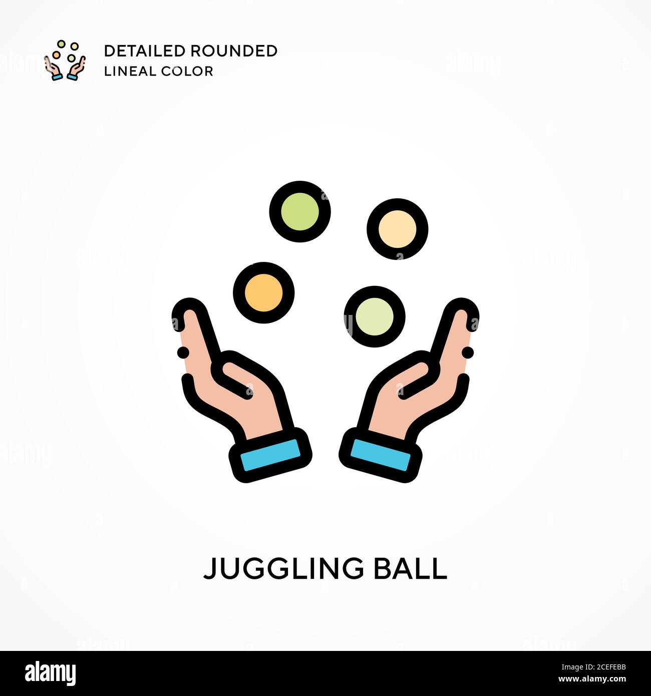 Juggling ball detailed rounded lineal color. Modern vector illustration concepts. Easy to edit ...