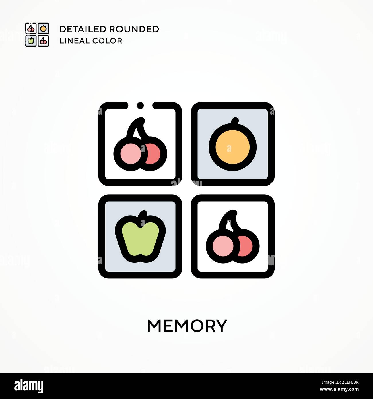 Memory detailed rounded lineal color. Modern vector illustration ...