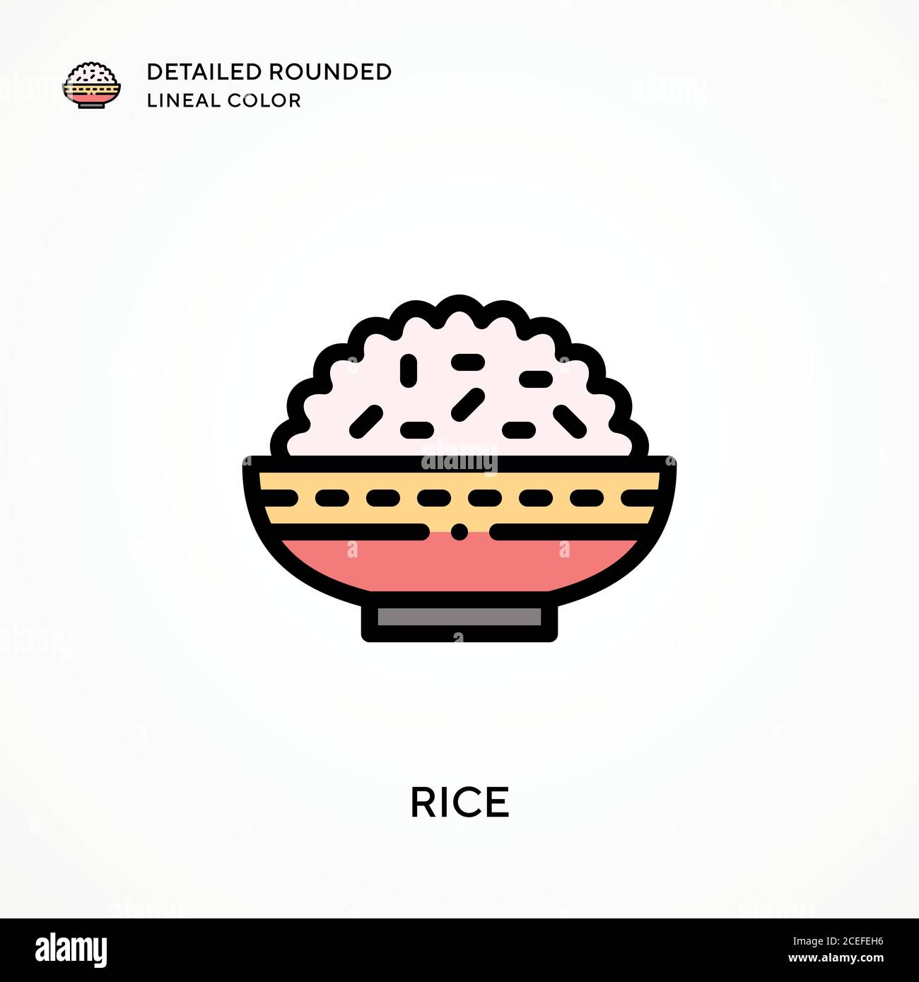 Rice detailed rounded lineal color. Modern vector illustration concepts ...