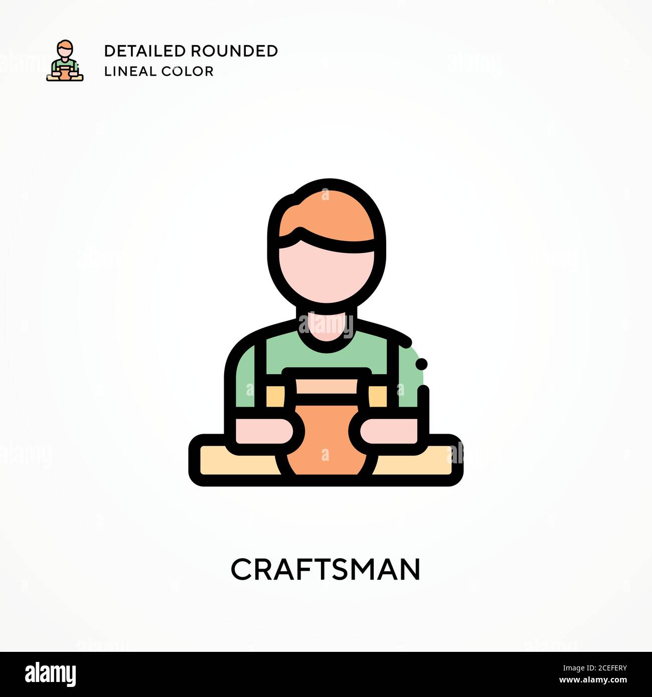 Craftsman detailed rounded lineal color. Modern vector illustration ...