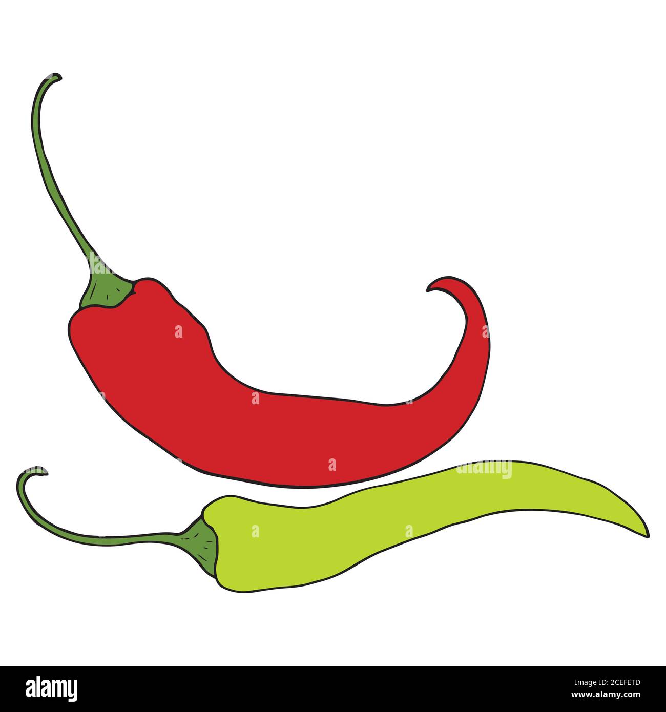 Green chilli plant Stock Vector Images - Alamy