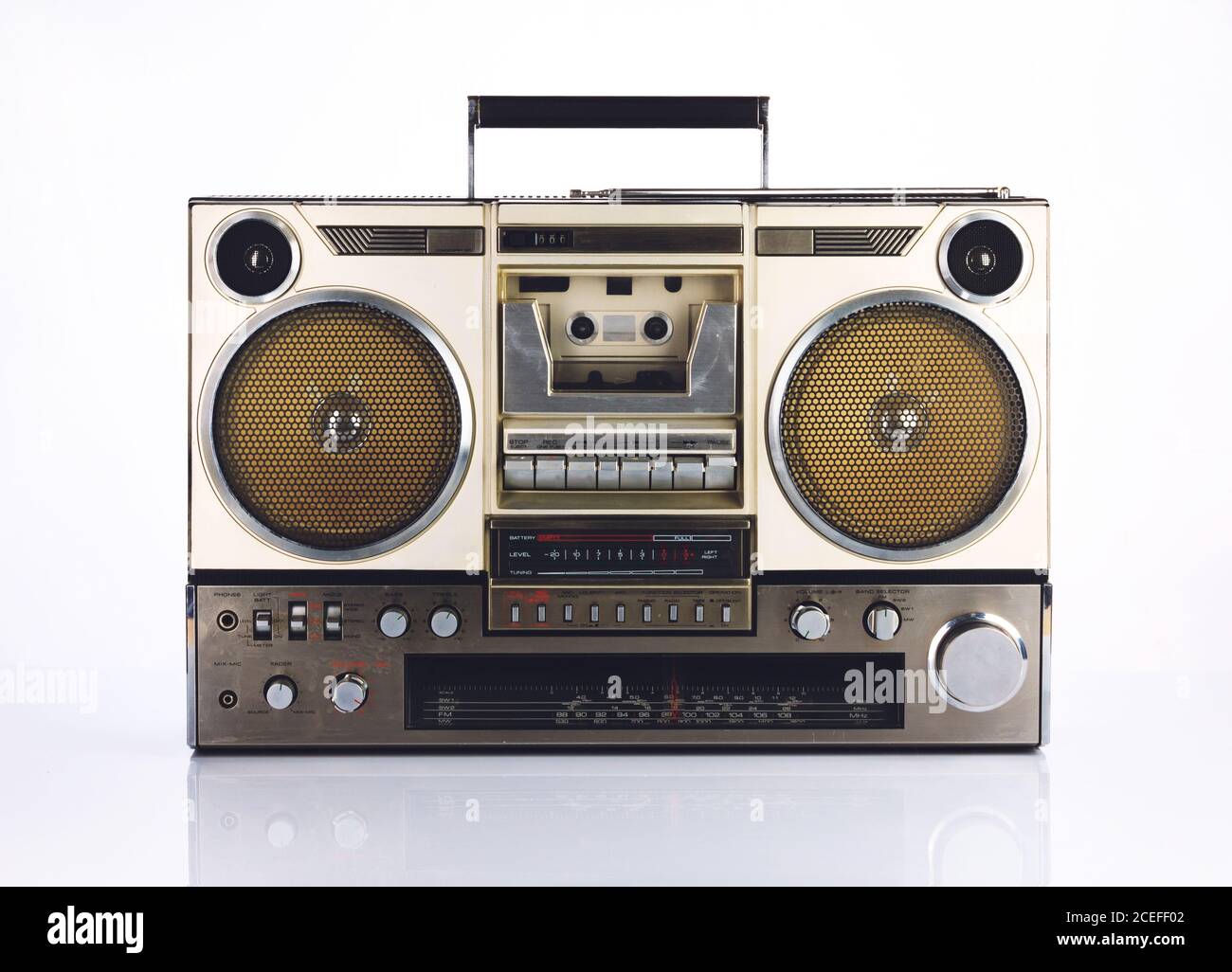 Stylish retro boombox on white Stock Photo - Alamy