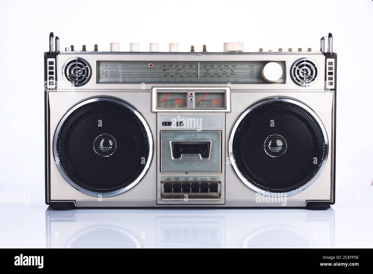 Vintage radio boombox on white hi-res stock photography and images - Alamy