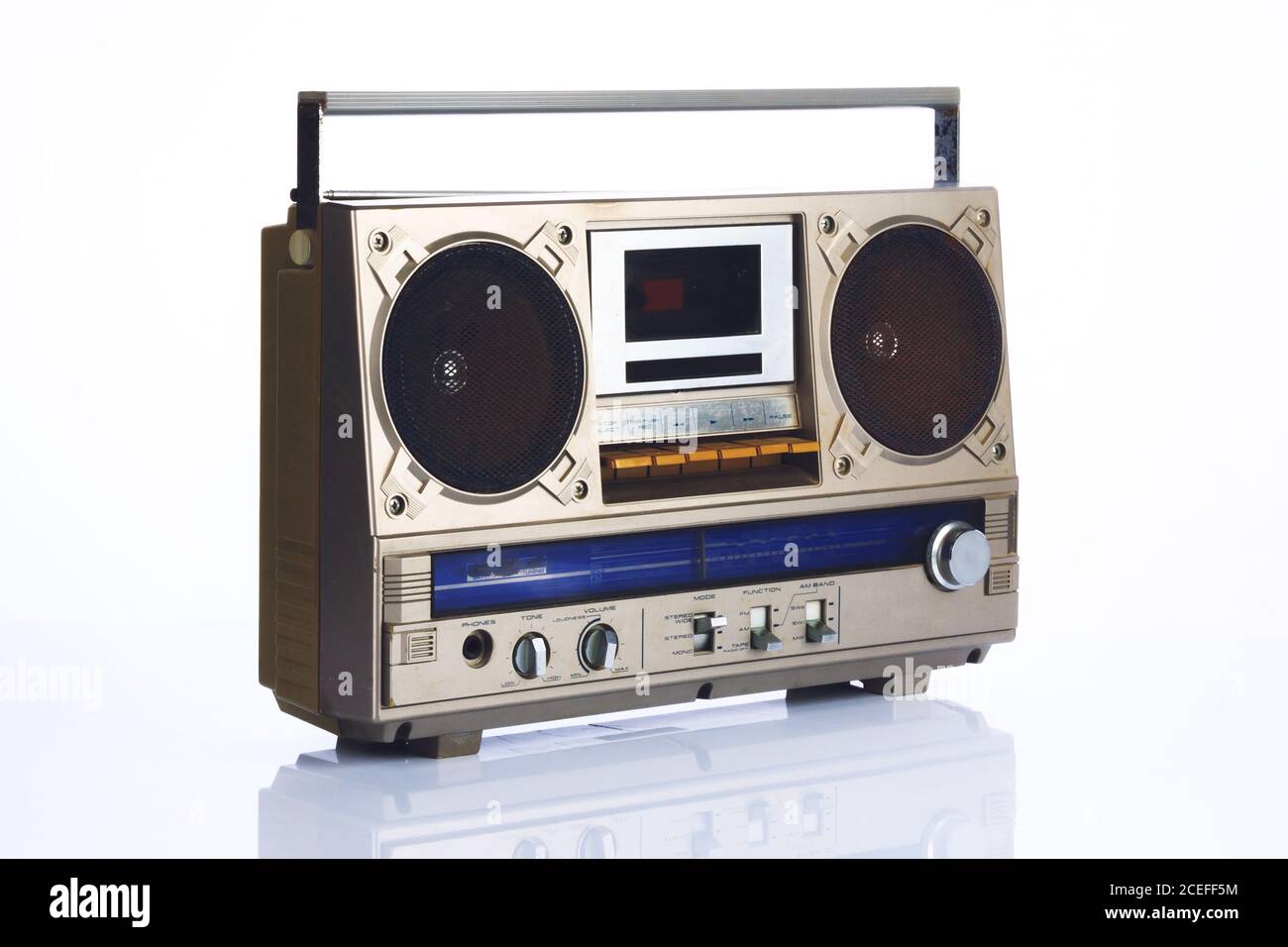 Stylish retro boombox on white Stock Photo - Alamy