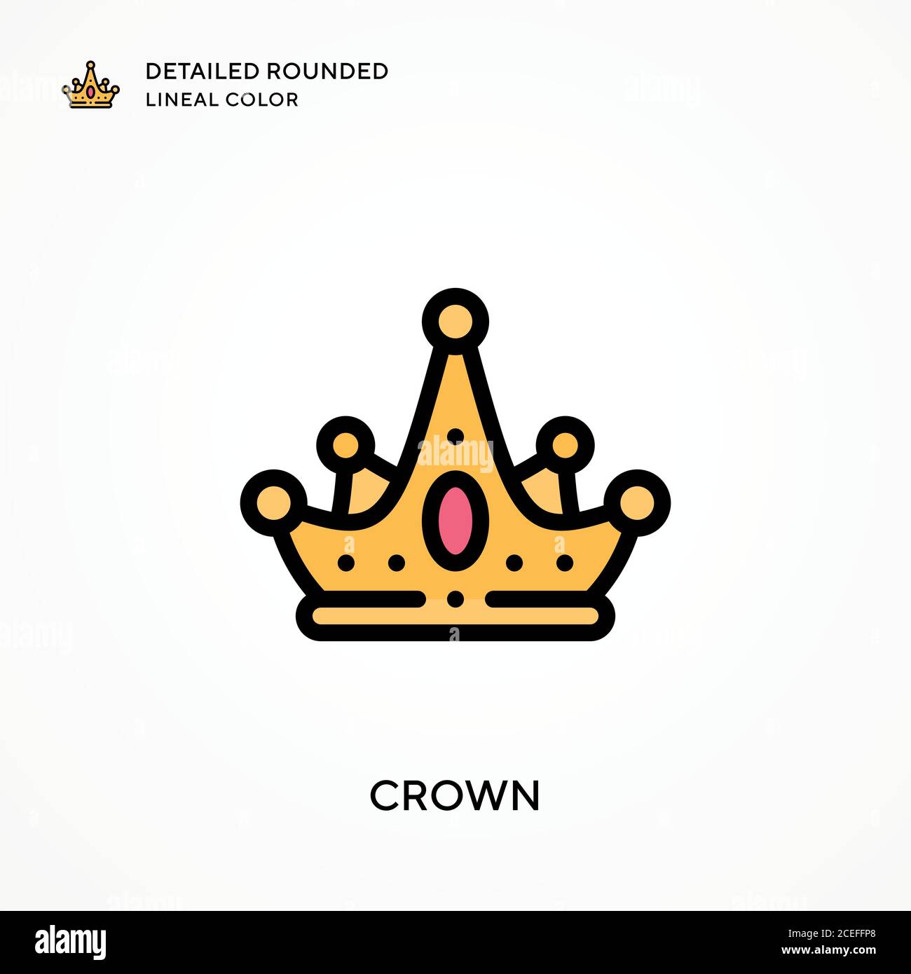 Crown detailed rounded lineal color. Modern vector illustration ...