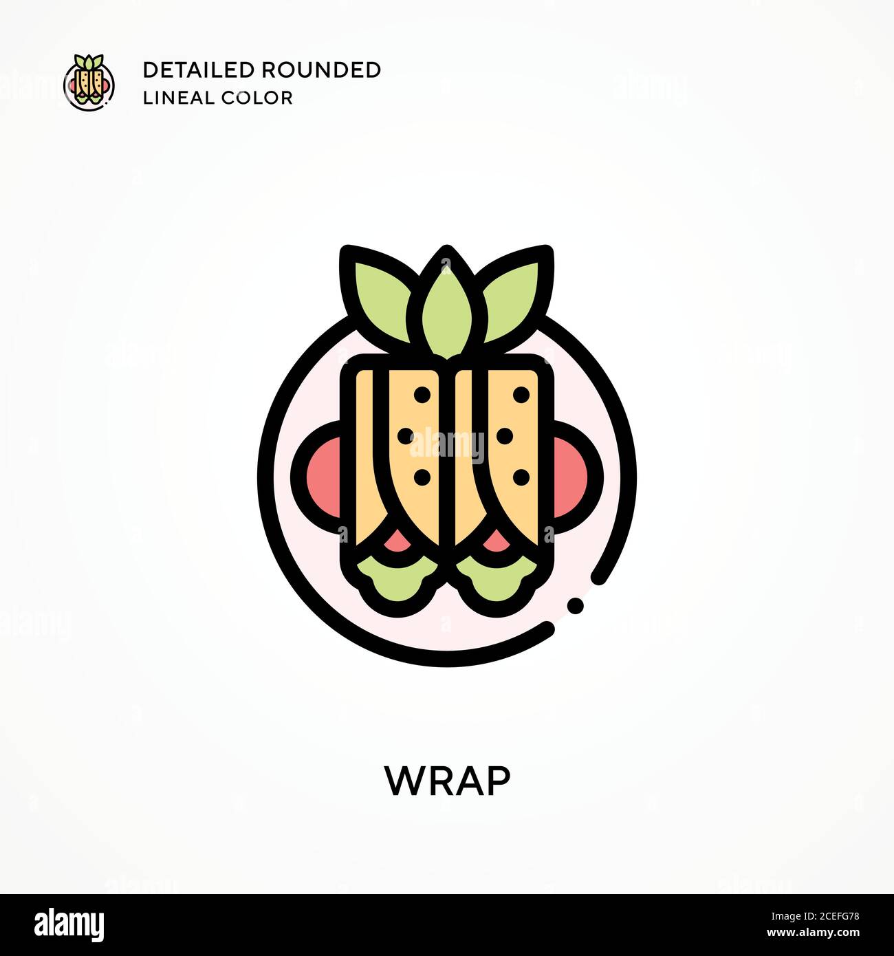 Wrap detailed rounded lineal color. Modern vector illustration concepts ...