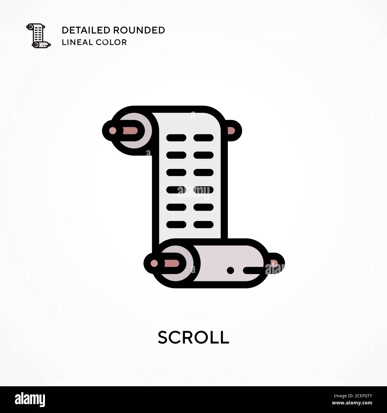Scroll detailed rounded lineal color. Modern vector illustration ...