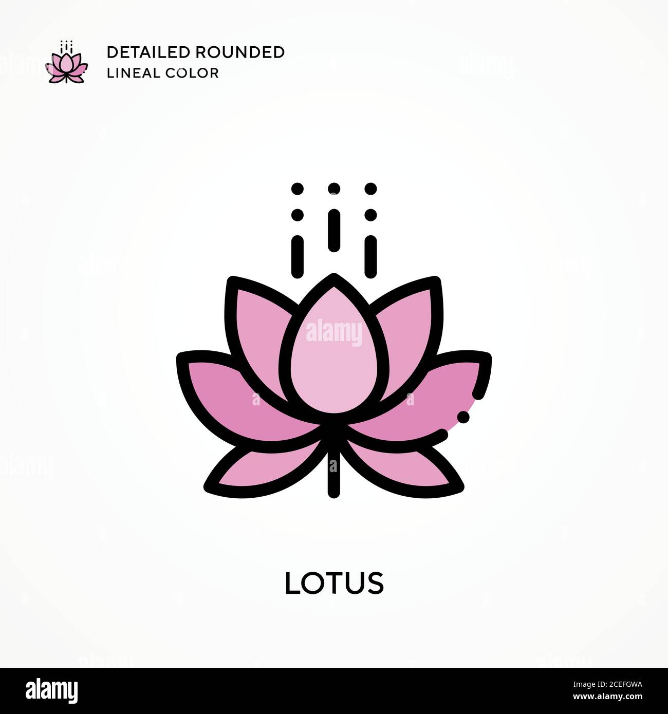 Lotus detailed rounded lineal color. Modern vector illustration ...