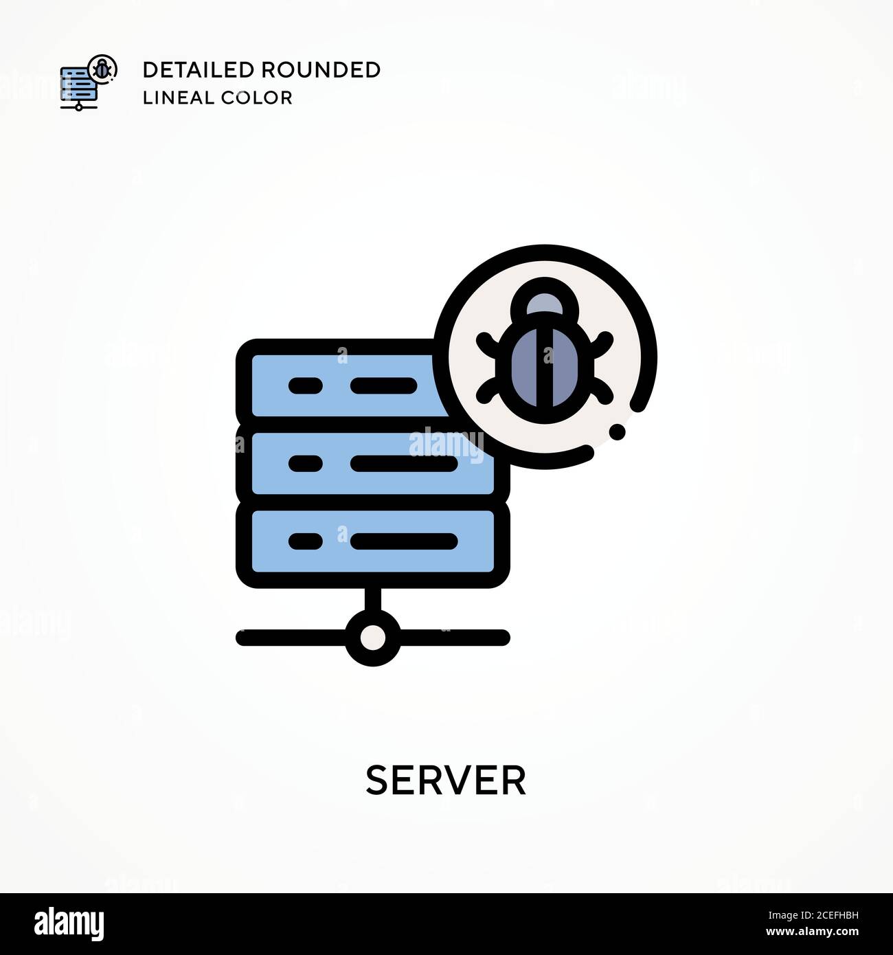 Server detailed rounded lineal color. Modern vector illustration ...