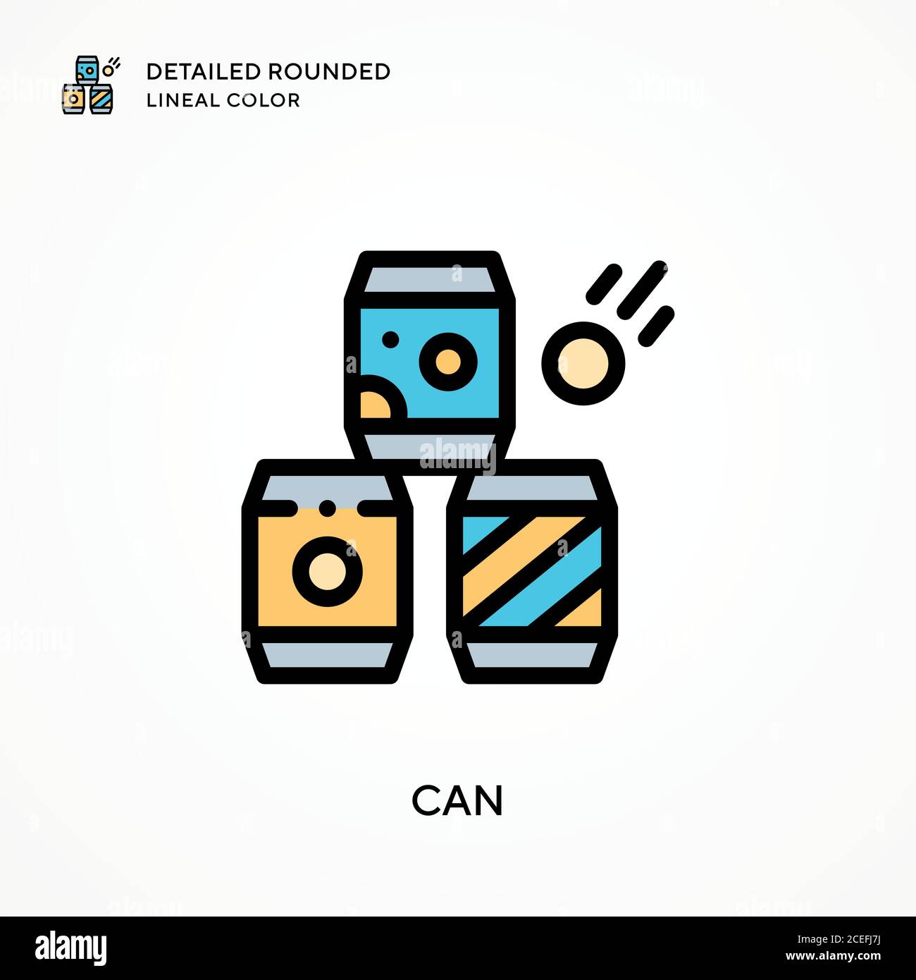 Can detailed rounded lineal color. Modern vector illustration concepts ...