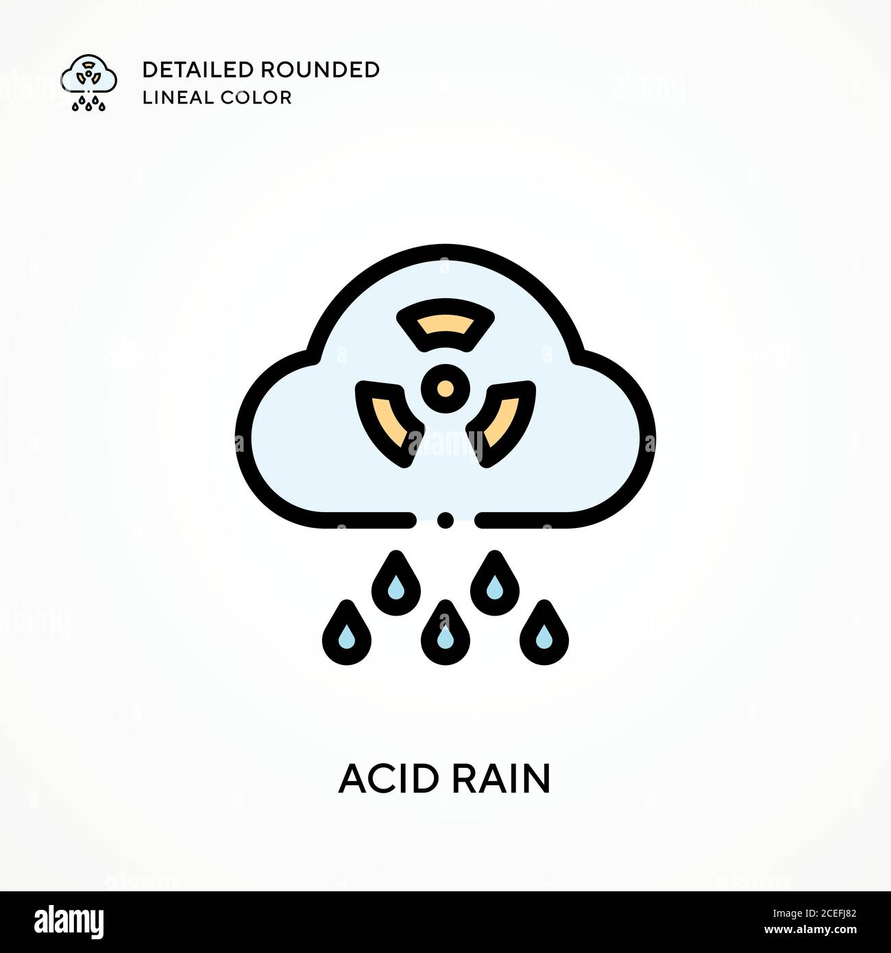 Acid rain detailed rounded lineal color. Modern vector illustration concepts. Easy to edit and ...