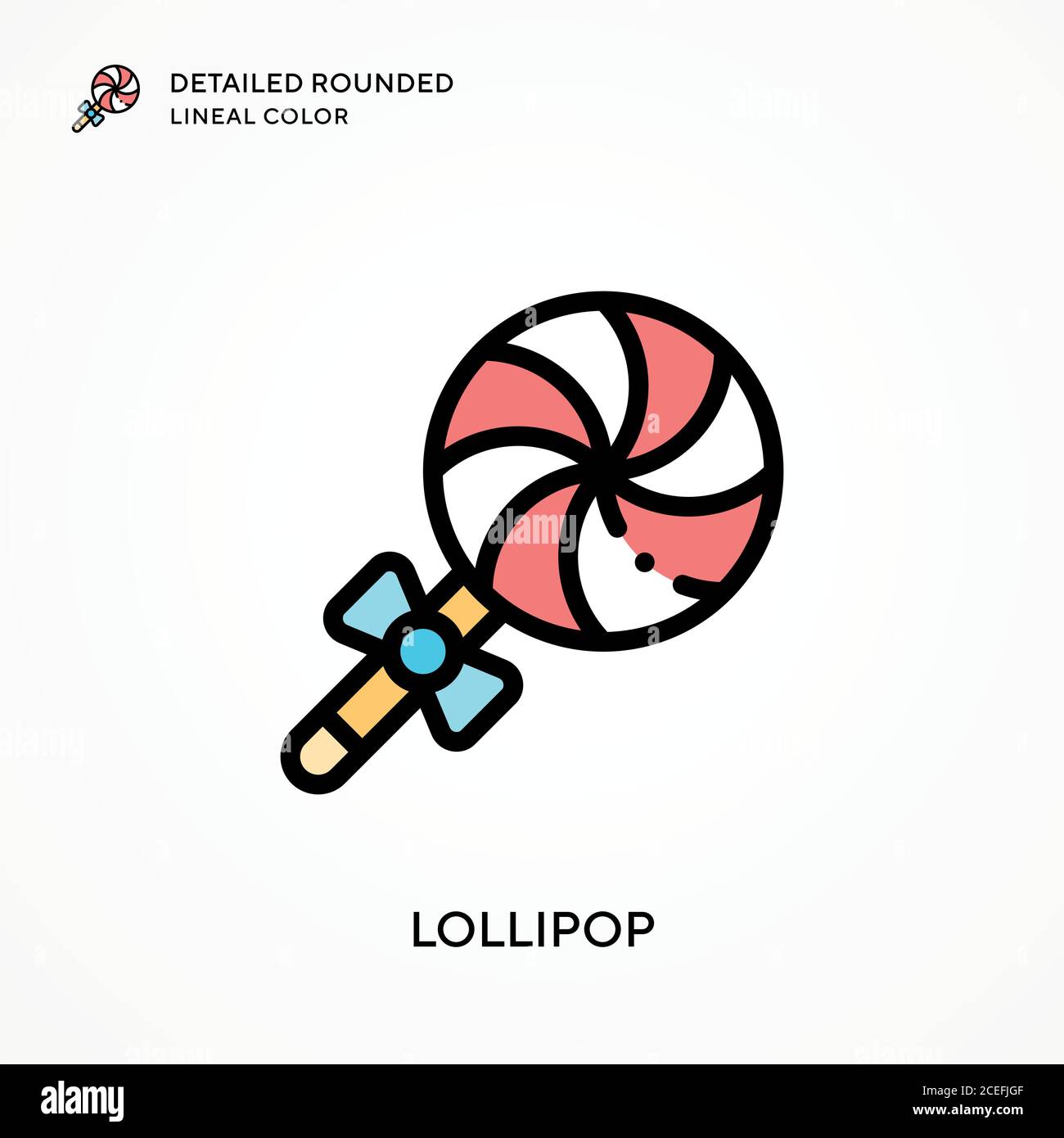 Lollipop detailed rounded lineal color. Modern vector illustration ... Lollipop detailed rounded lineal color. Modern vector illustration ...